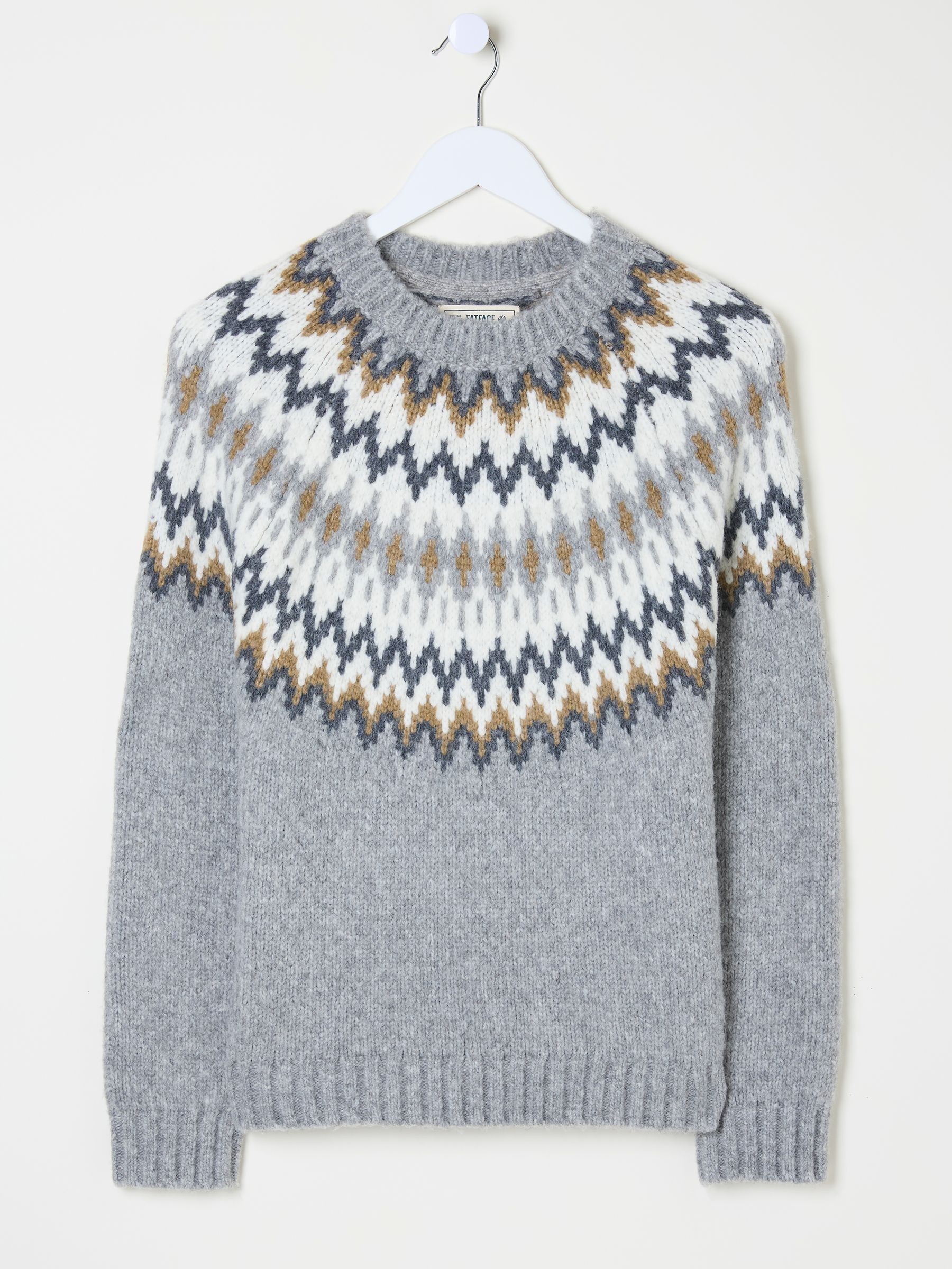 Cassie Grey Grey Fair Isle Jumper | FatFace