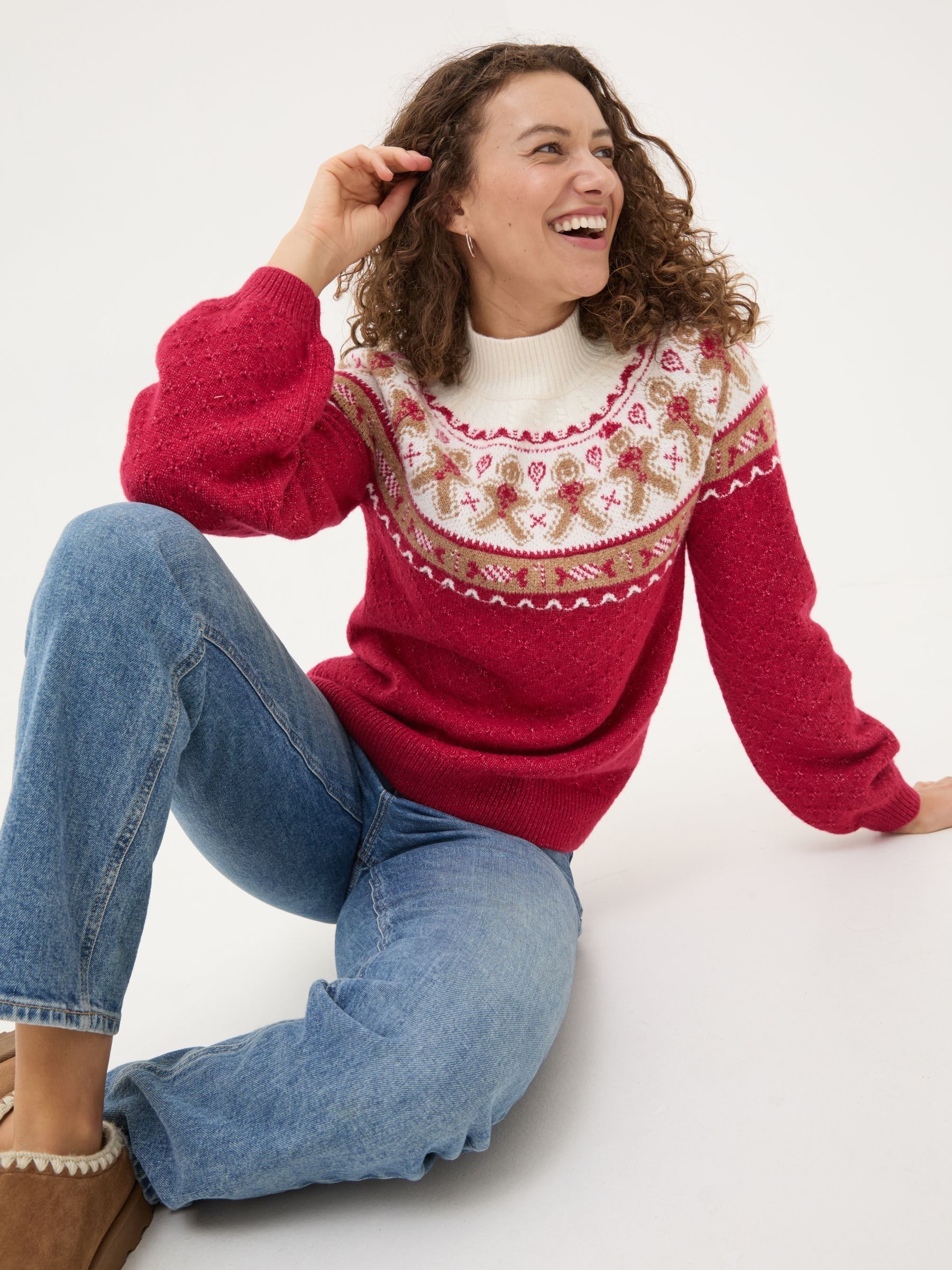 Yoke Red Gingerbread Jumper | FatFace