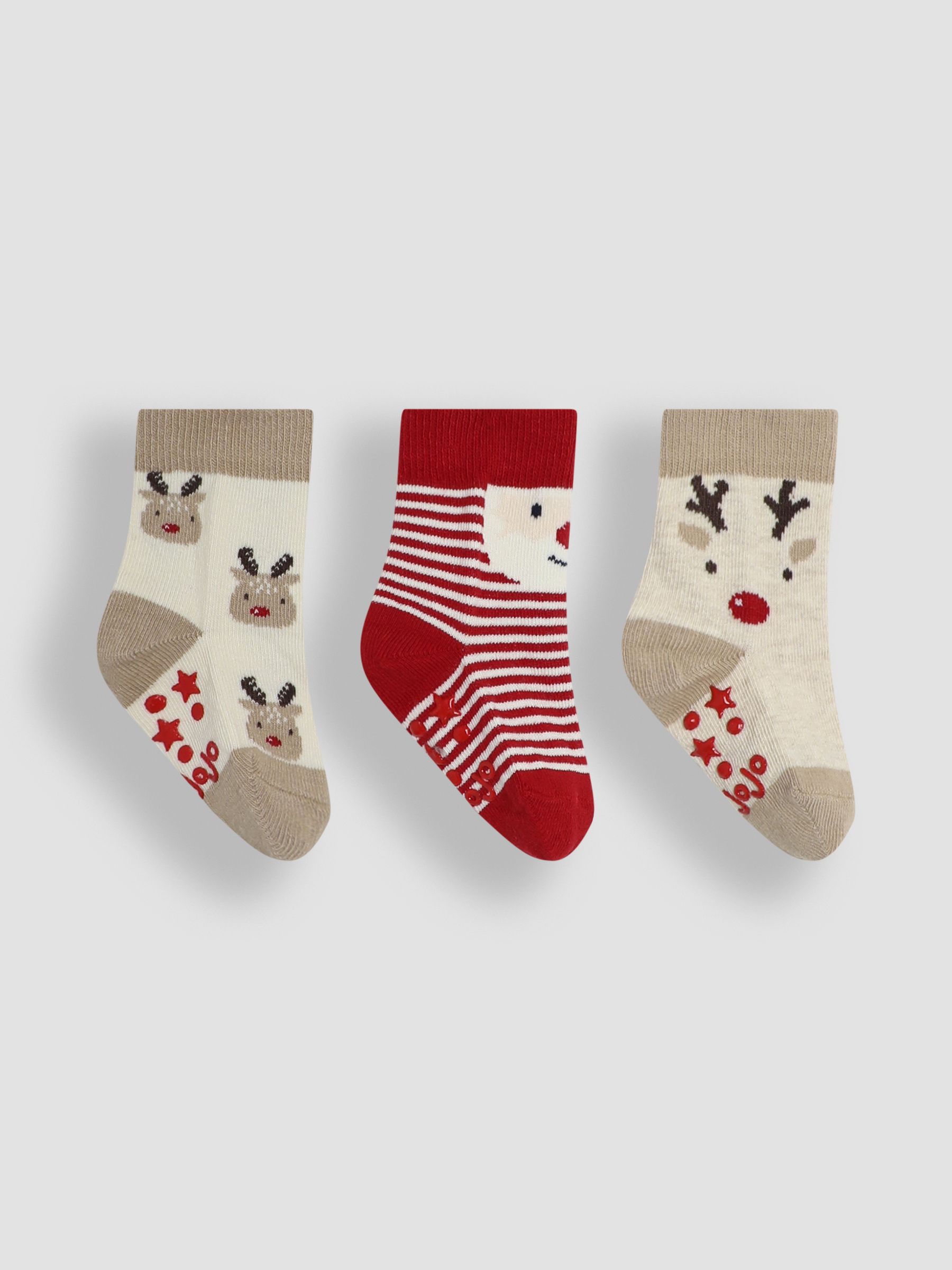 Fesitve Red 3-Pack Christmas Socks | JoJo Maman Bébé