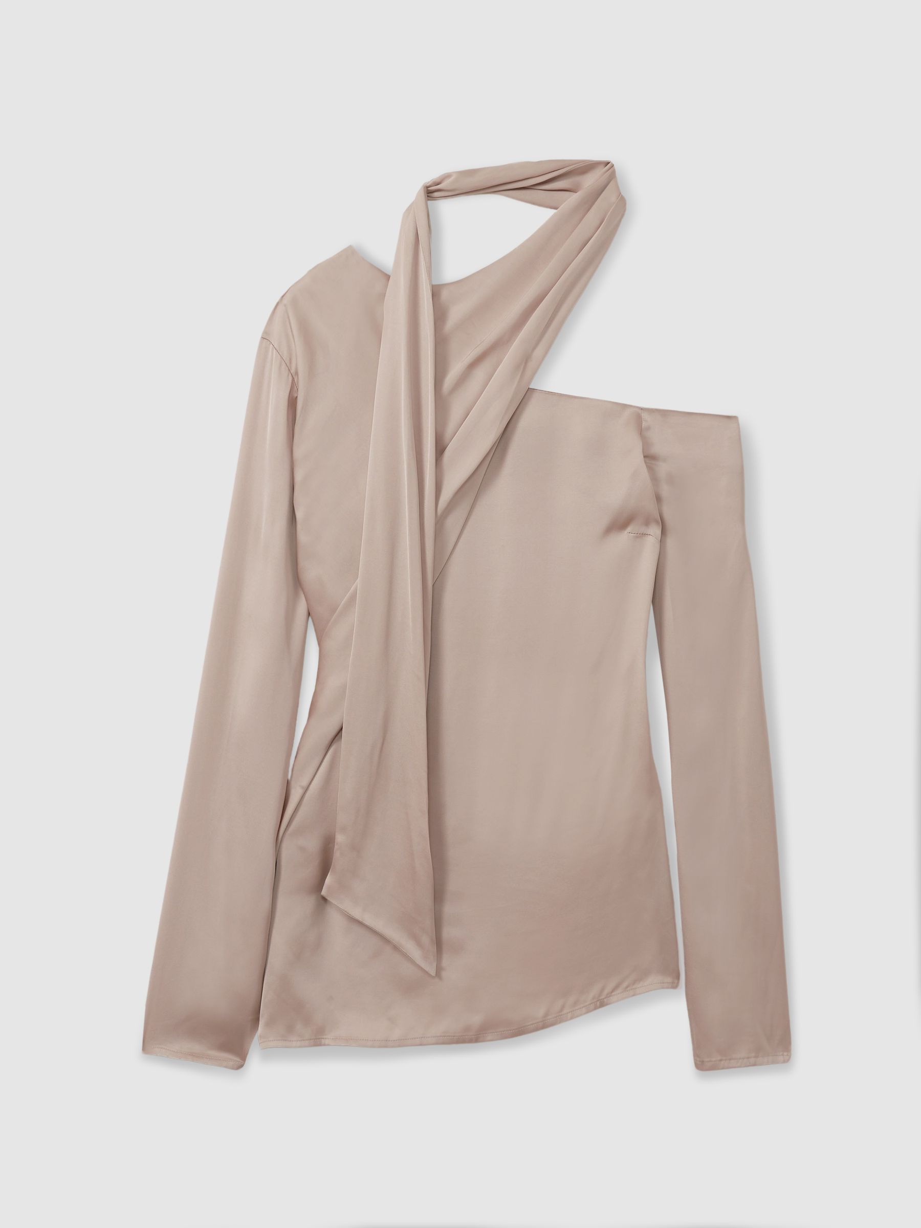 Reiss Off-The-Shoulder Drape Top in Blush - REISS