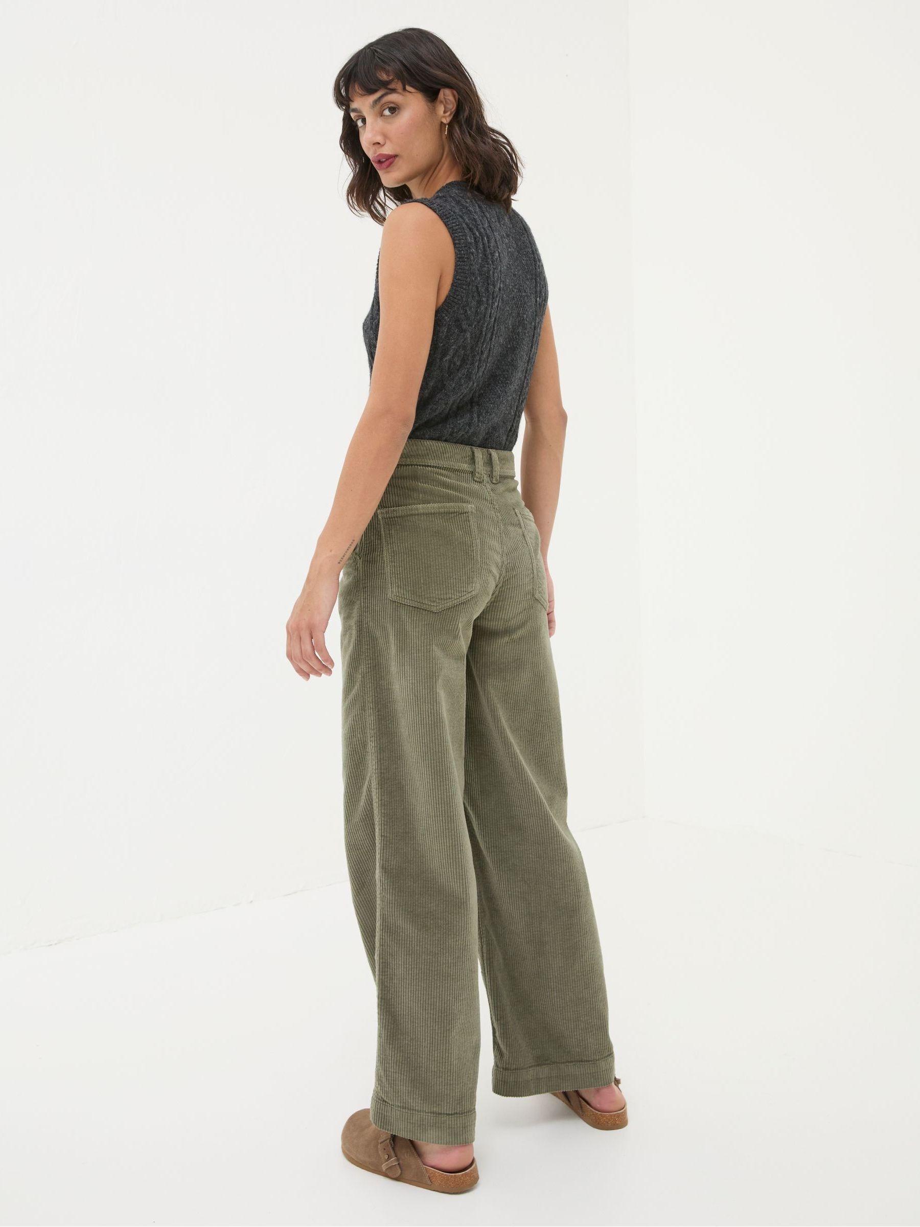 Kendall Green Cord Trousers | FatFace