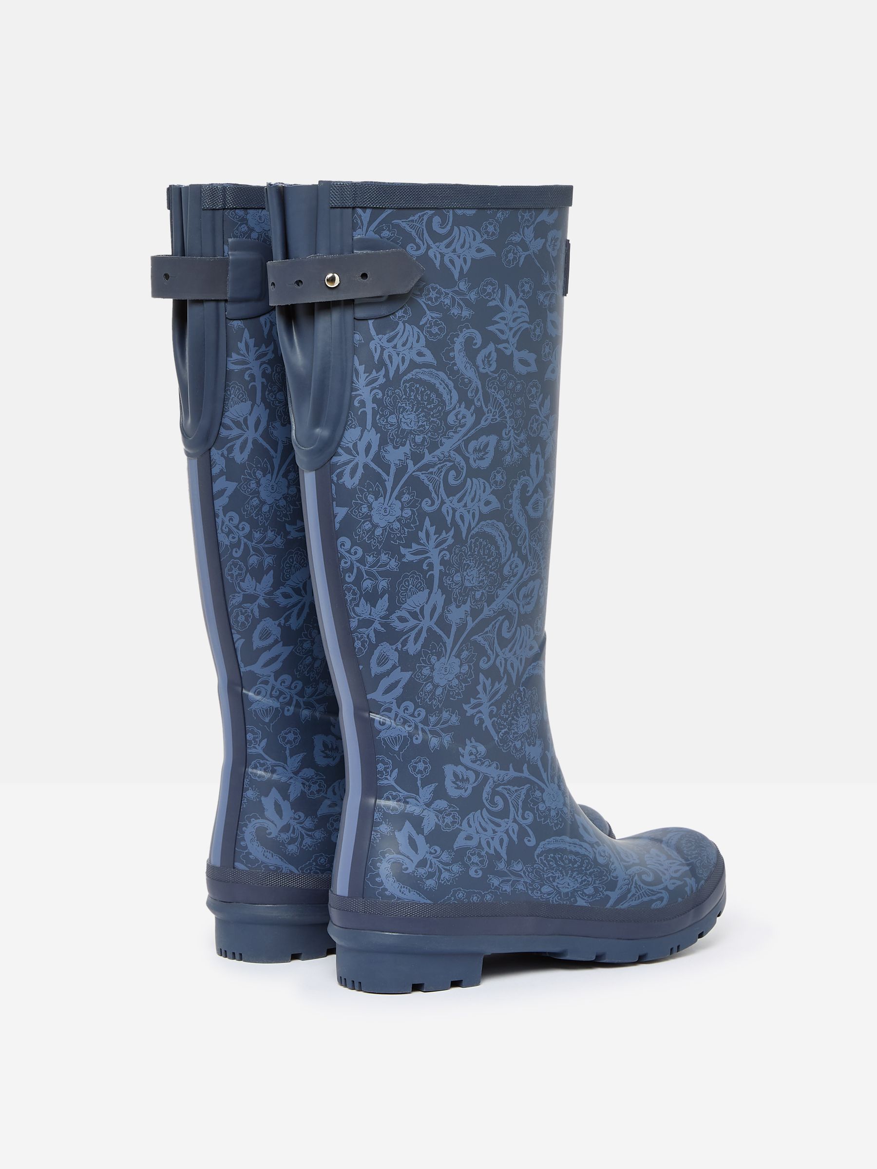 Printed Navy Blue Adjustable Tall Wellies | Joules