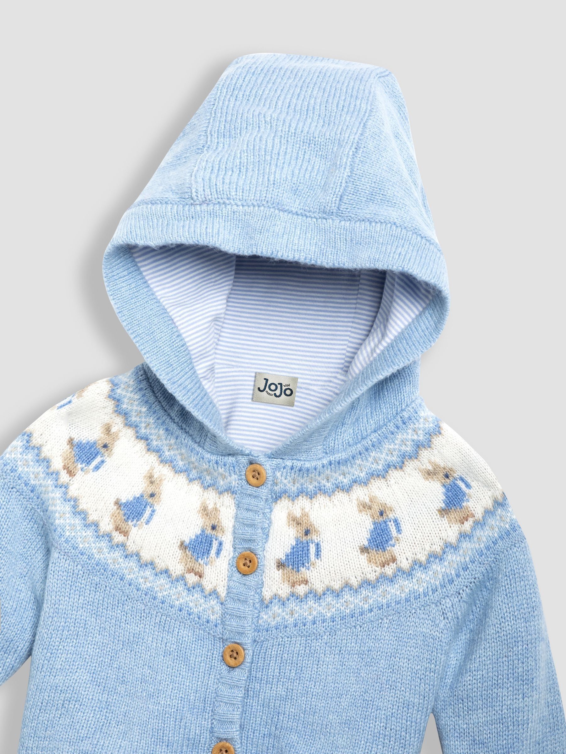Blue Baby Peter Rabbit Cosy Hooded Cardigan | JoJo Maman Bébé