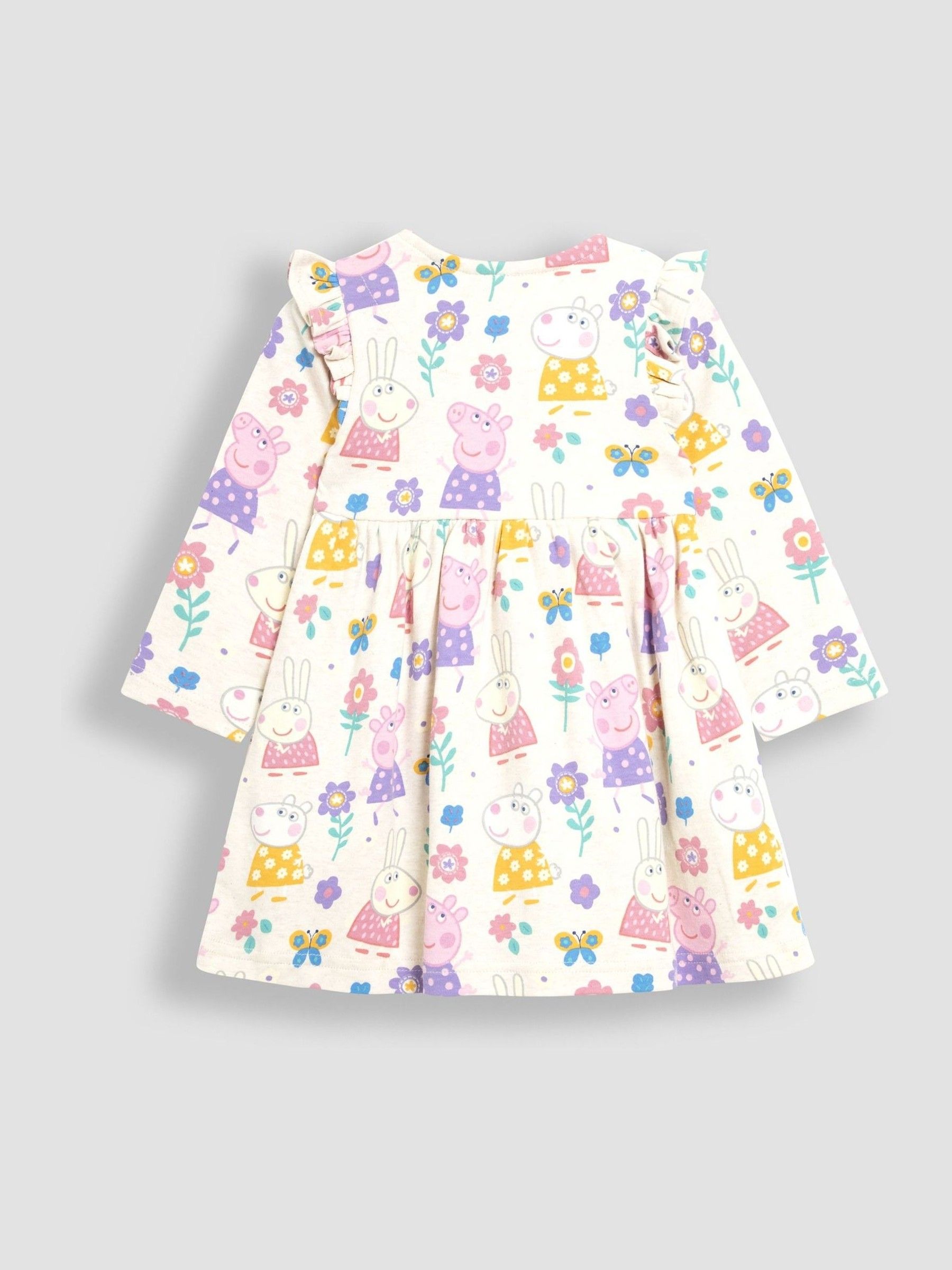 Neutral Peppa Pig Printed Button Front Dress | JoJo Maman Bébé