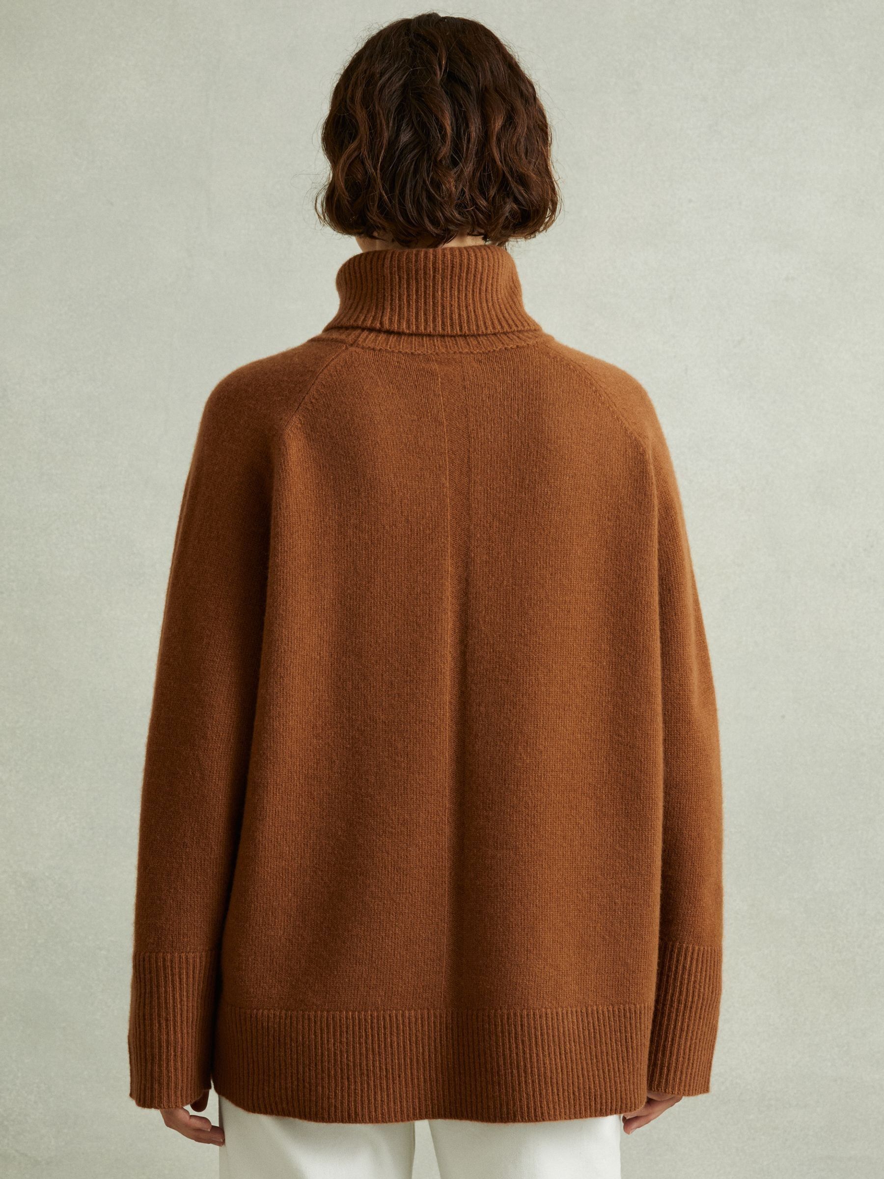 Reiss Wool-Cashmere Roll-Neck Jumper in Toffee - REISS