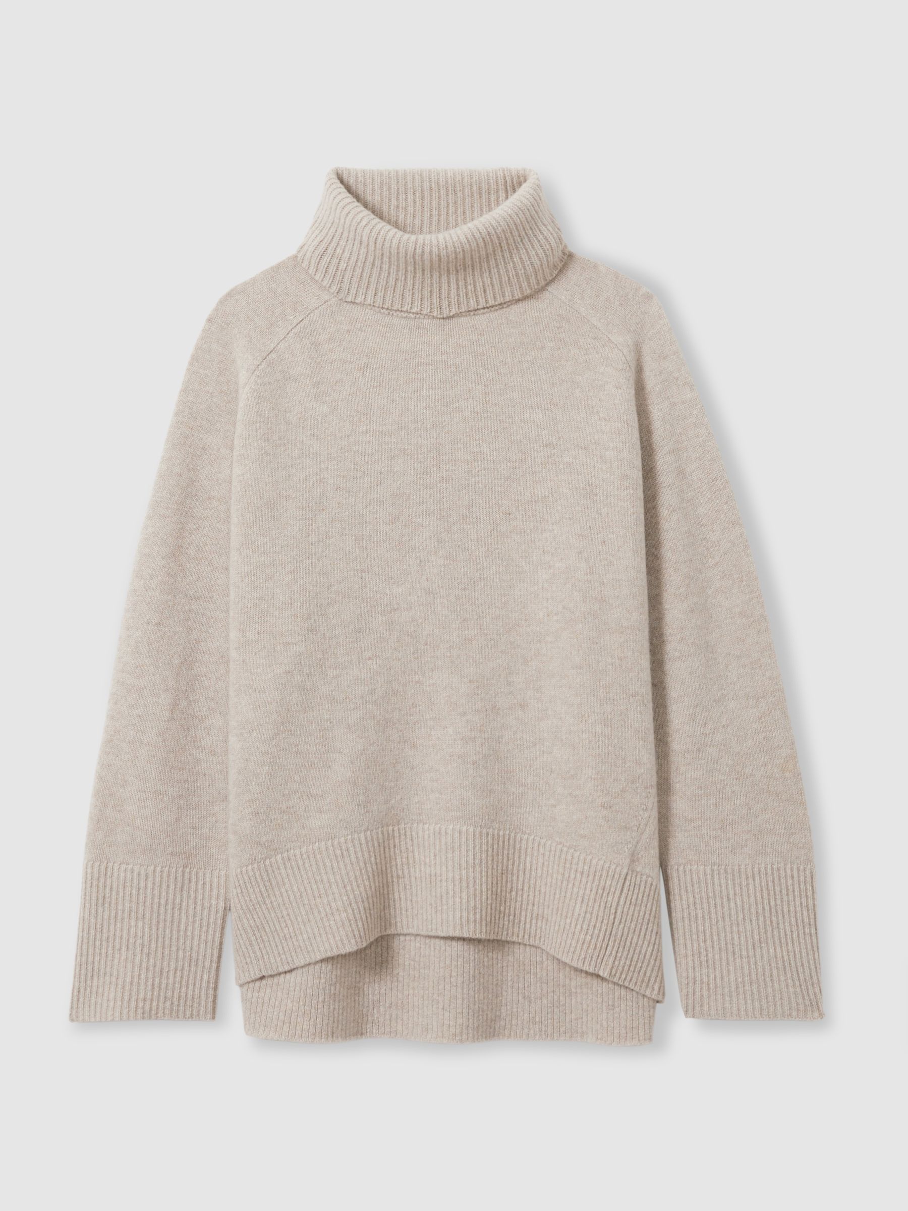 Reiss Wool-Cashmere Roll-Neck Jumper in Oatmeal - REISS