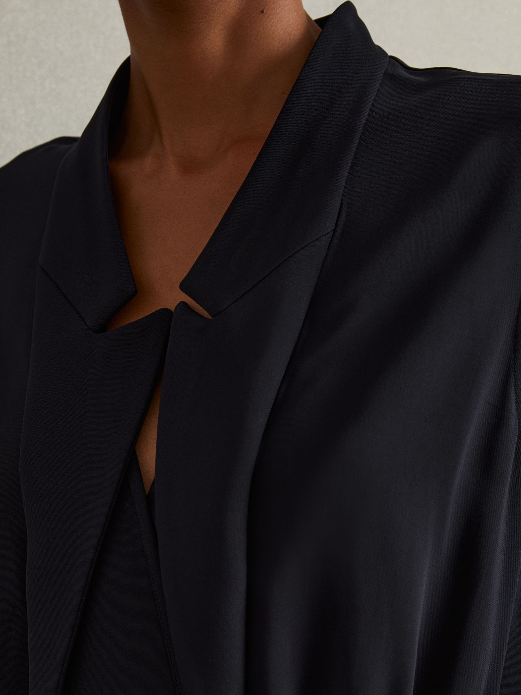 Reiss Sara Navy Tux Pleated Jumpsuit - REISS