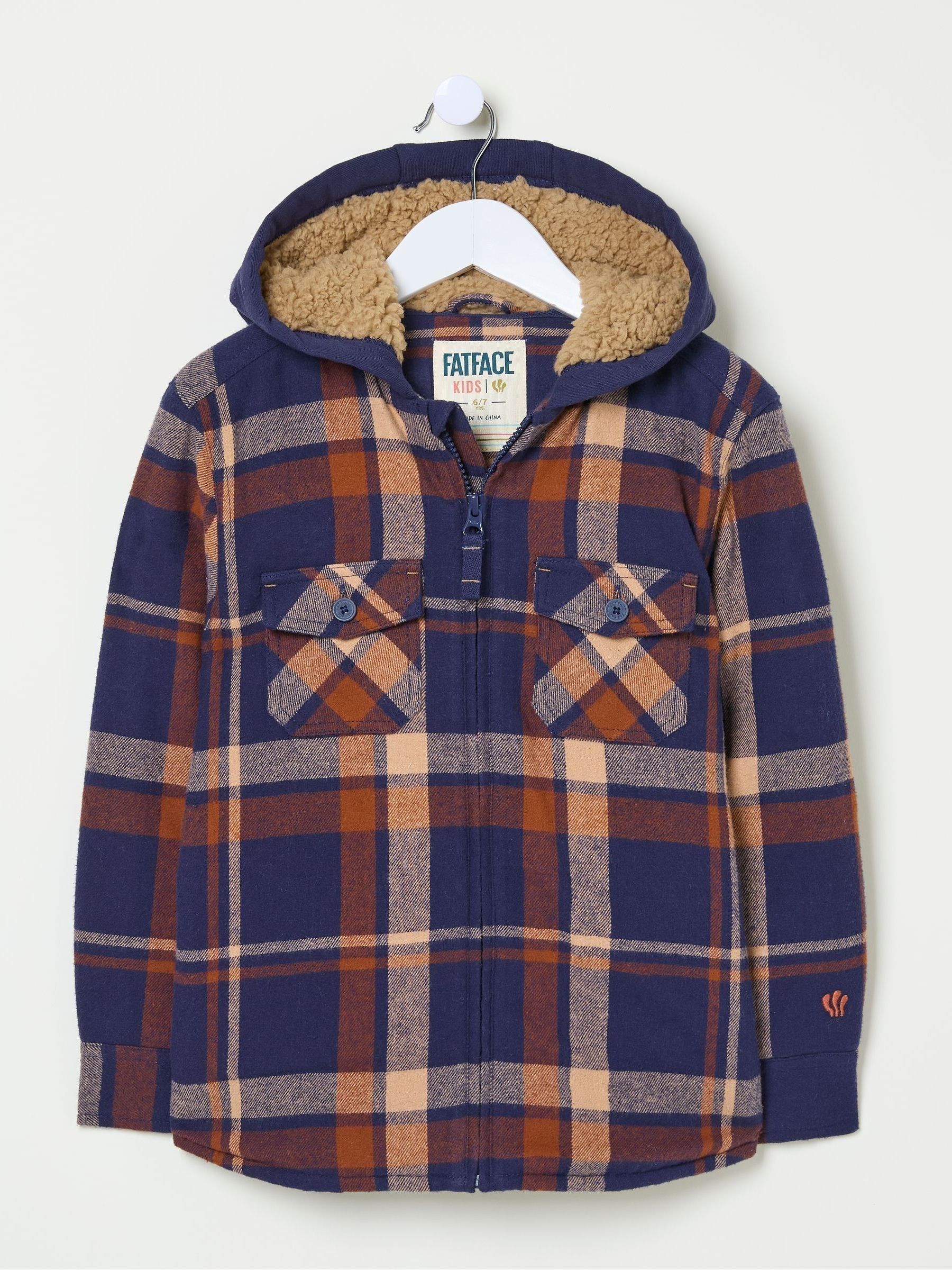 Navy Blue Check Shacket | FatFace
