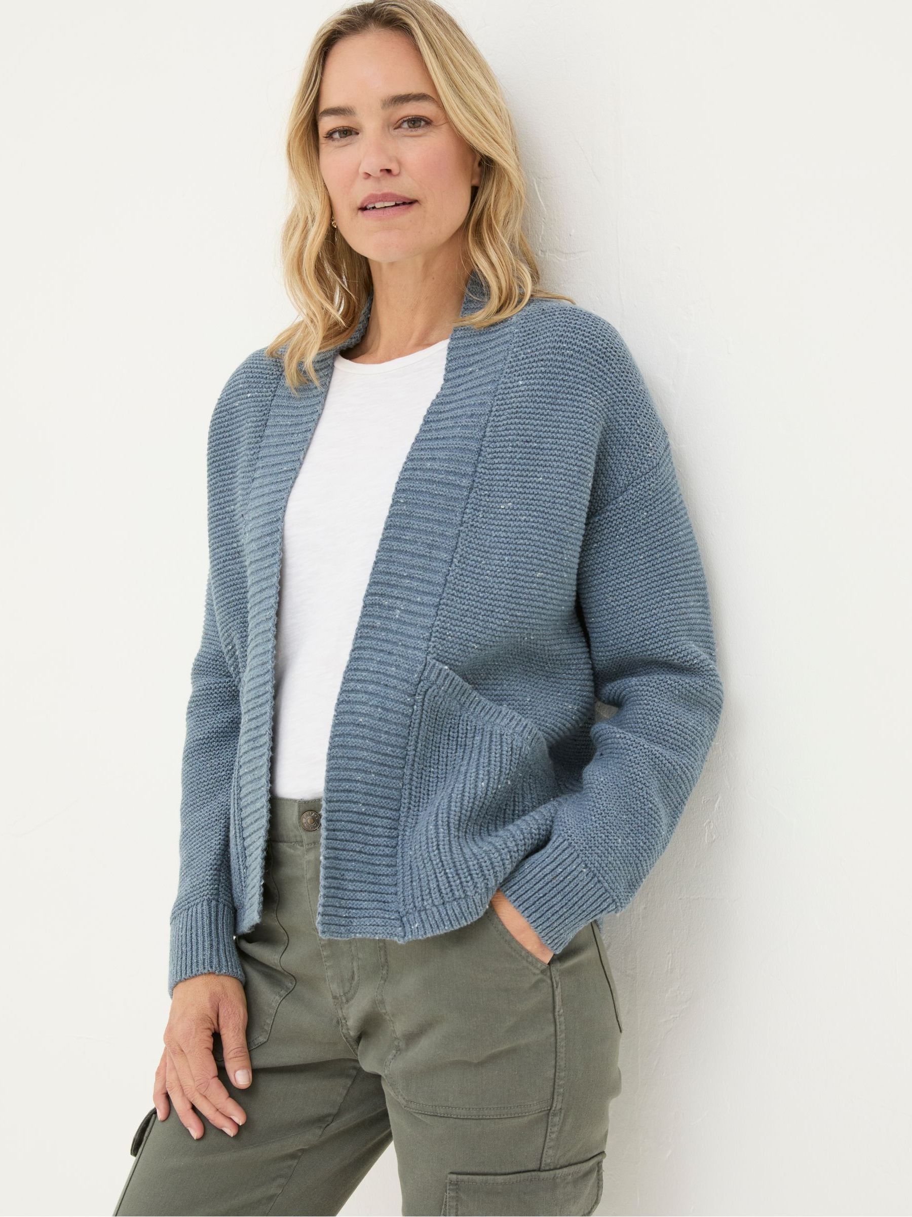 Clara Blue Cotton Cardigan | FatFace