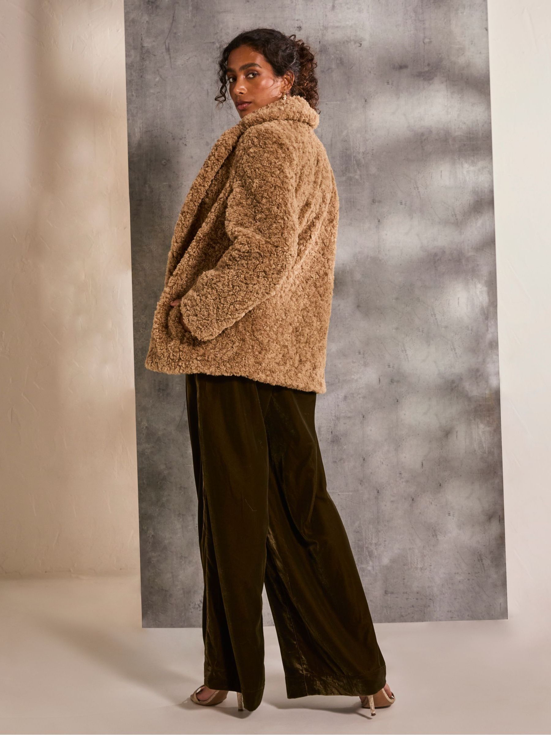 Maggie Natural Short Teddy Coat | FatFace