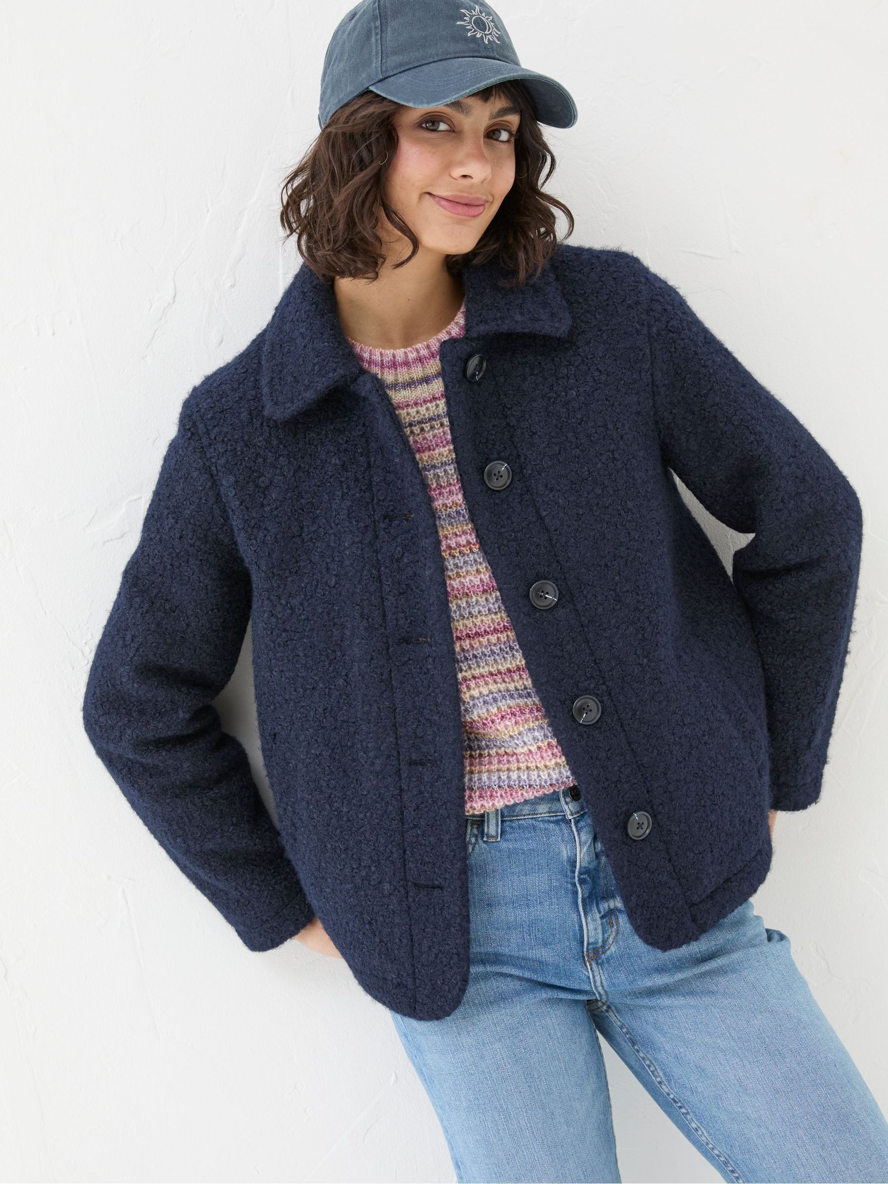 Mae Blue Short Jacket | FatFace