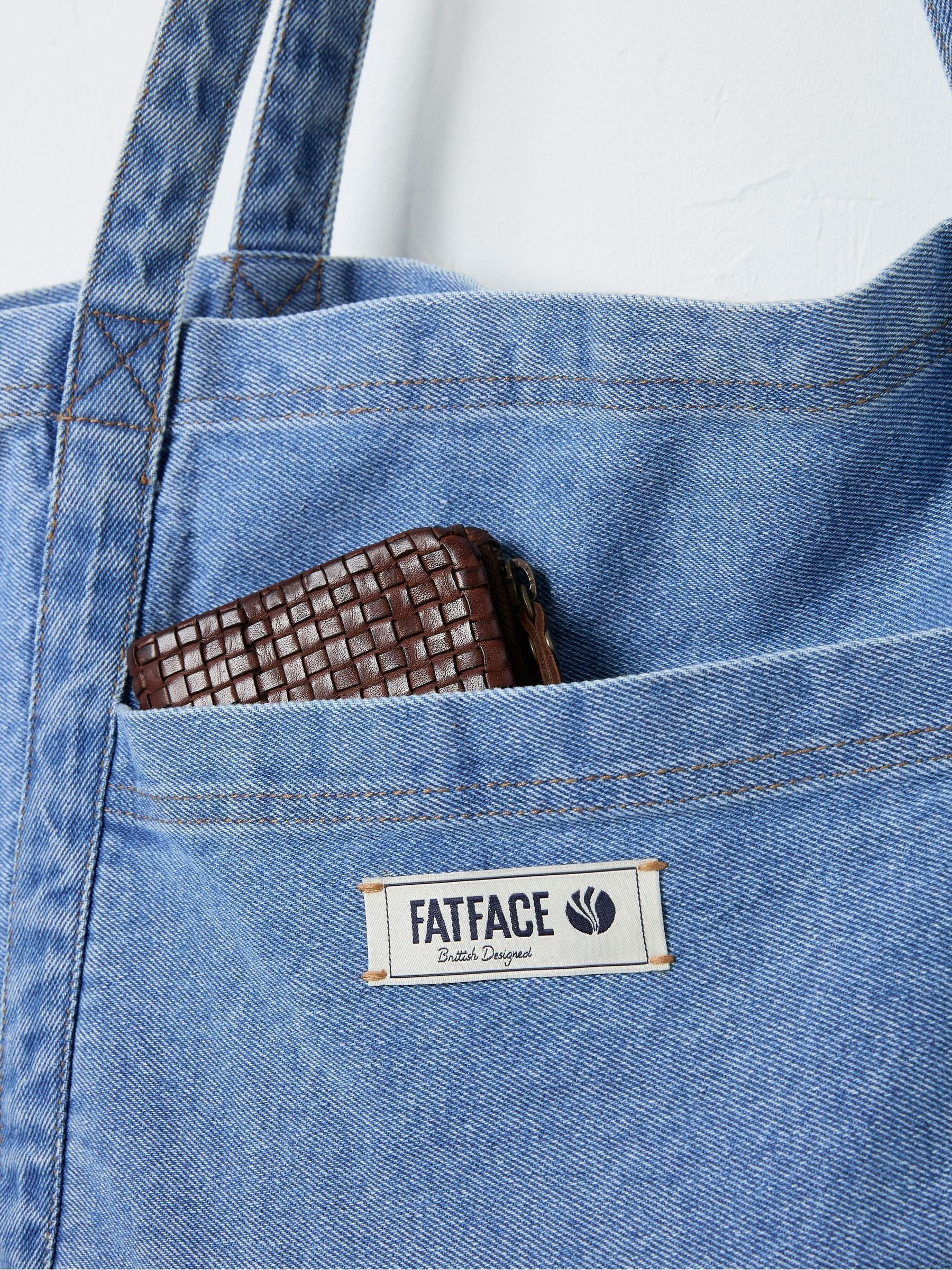 Astrid Blue Tote Pocket 100% Cotton Tote Bag | FatFace