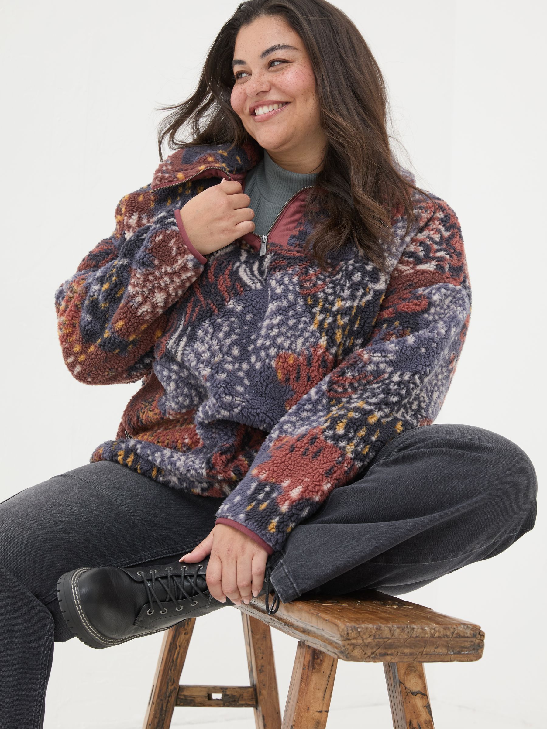 Parker Multi Abstract Animal Fleece | FatFace