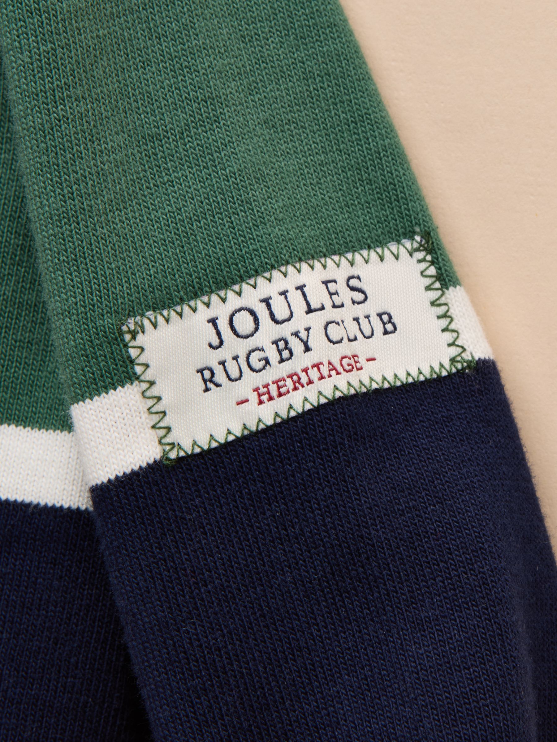 Boys' Rugby Club Navy Blue & Green Shirt | Joules