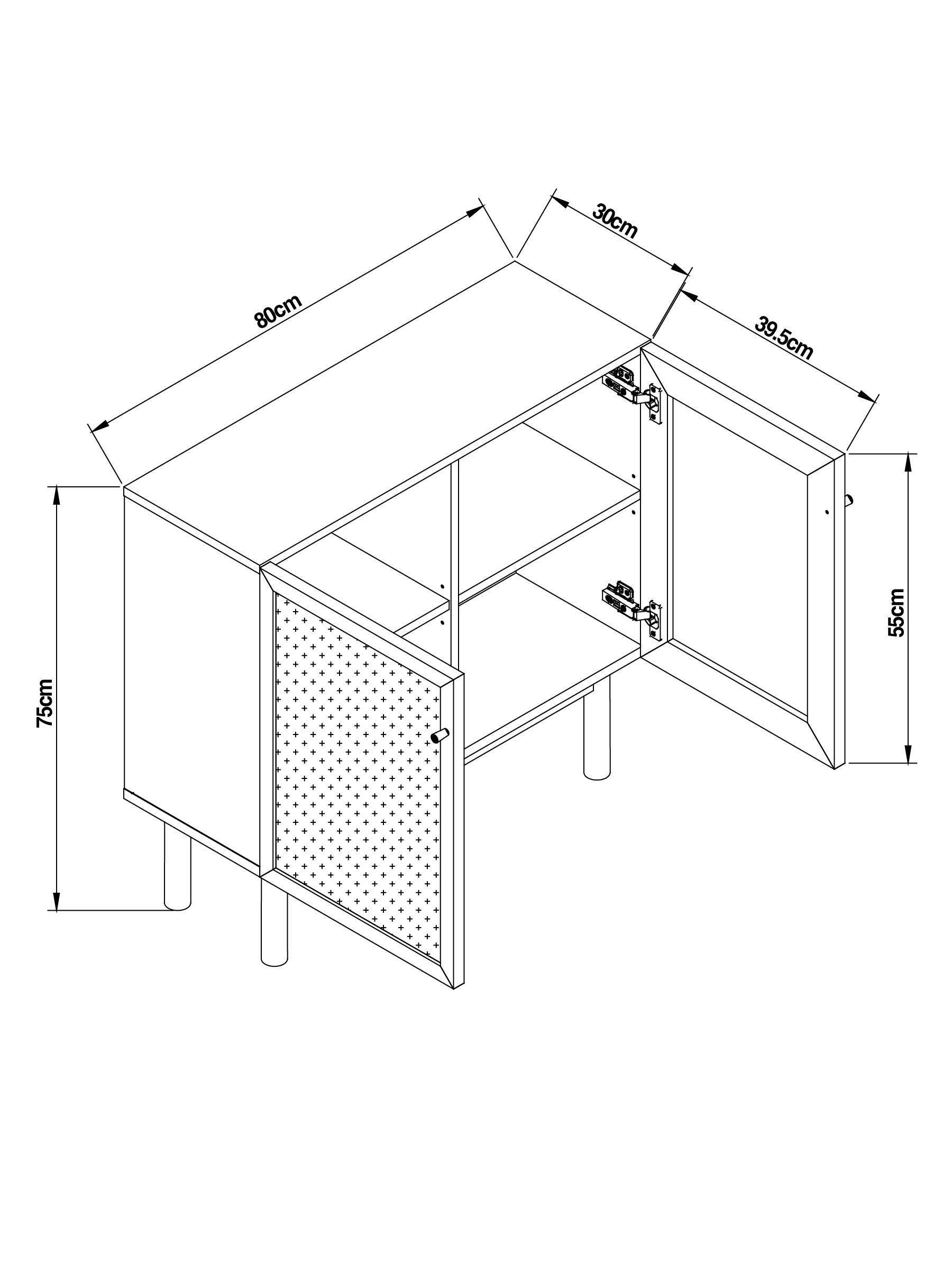 Pavia Rattan Small Sideboard in Oak Effect | Made
