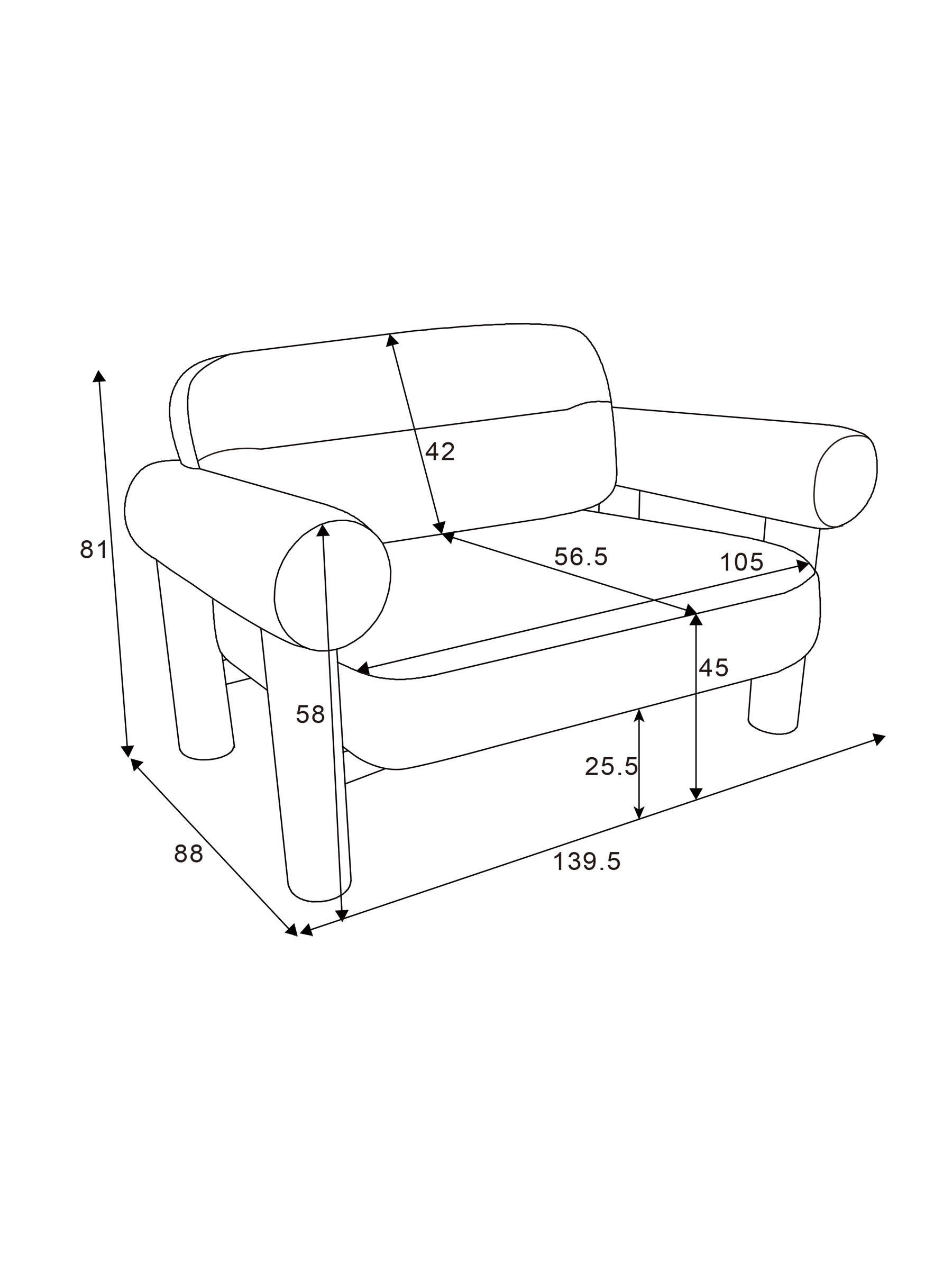 Maxton 2 Seater Sofa in Off White Pax Boucle | Made