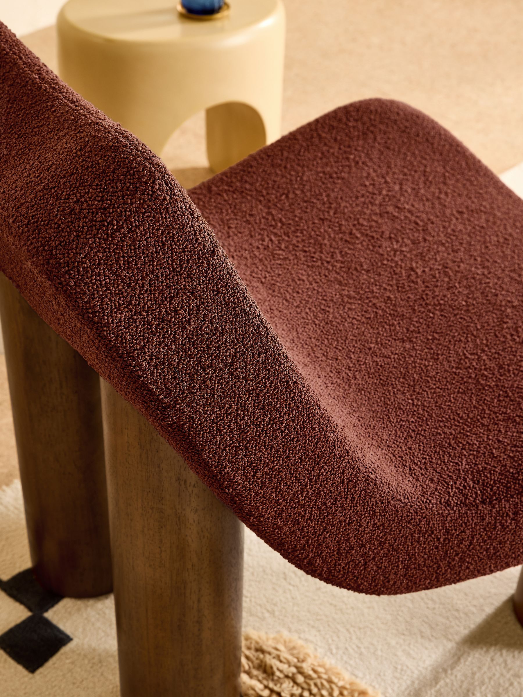 Wray Accent Chair in Rust Orange Pax Boucle | Made