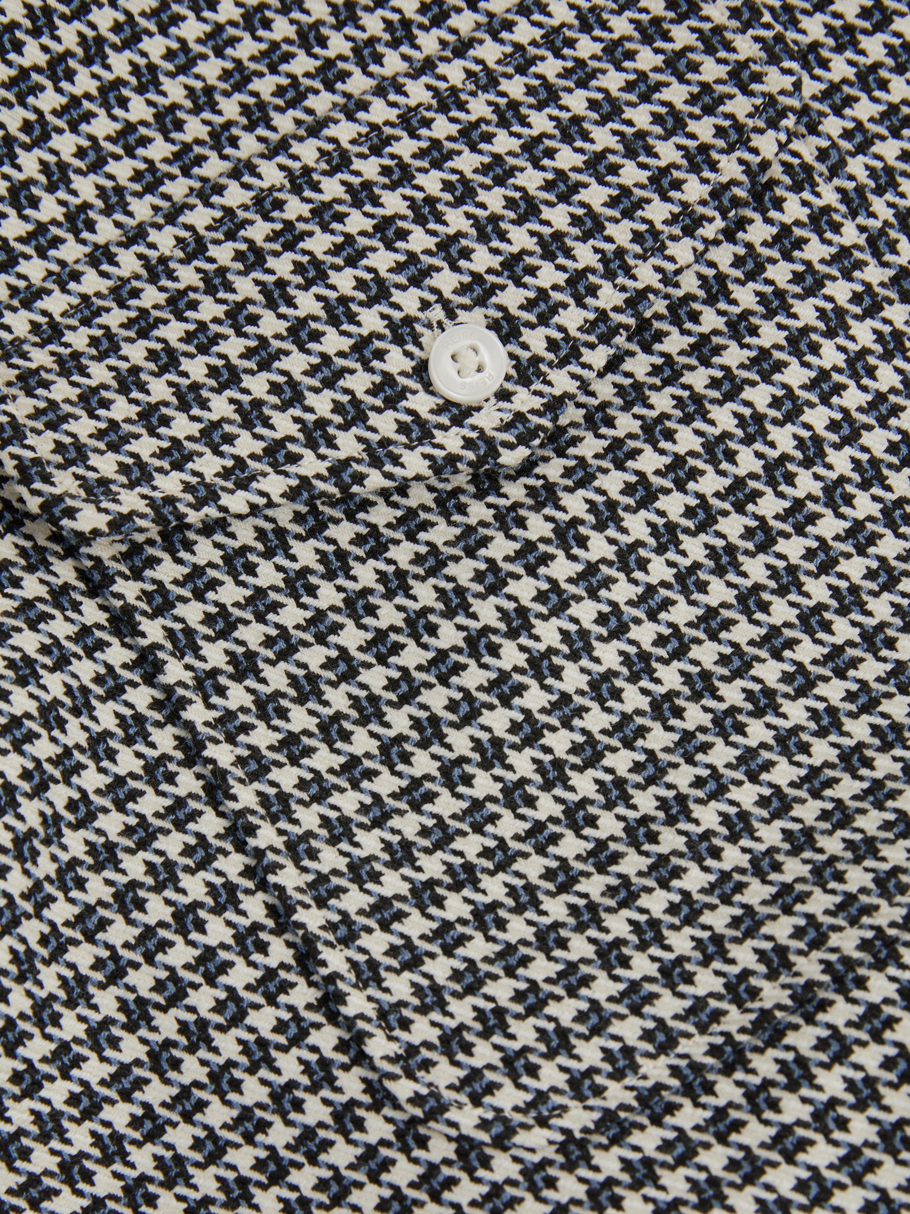 Reiss Houndstooth Overshirt in Black - REISS