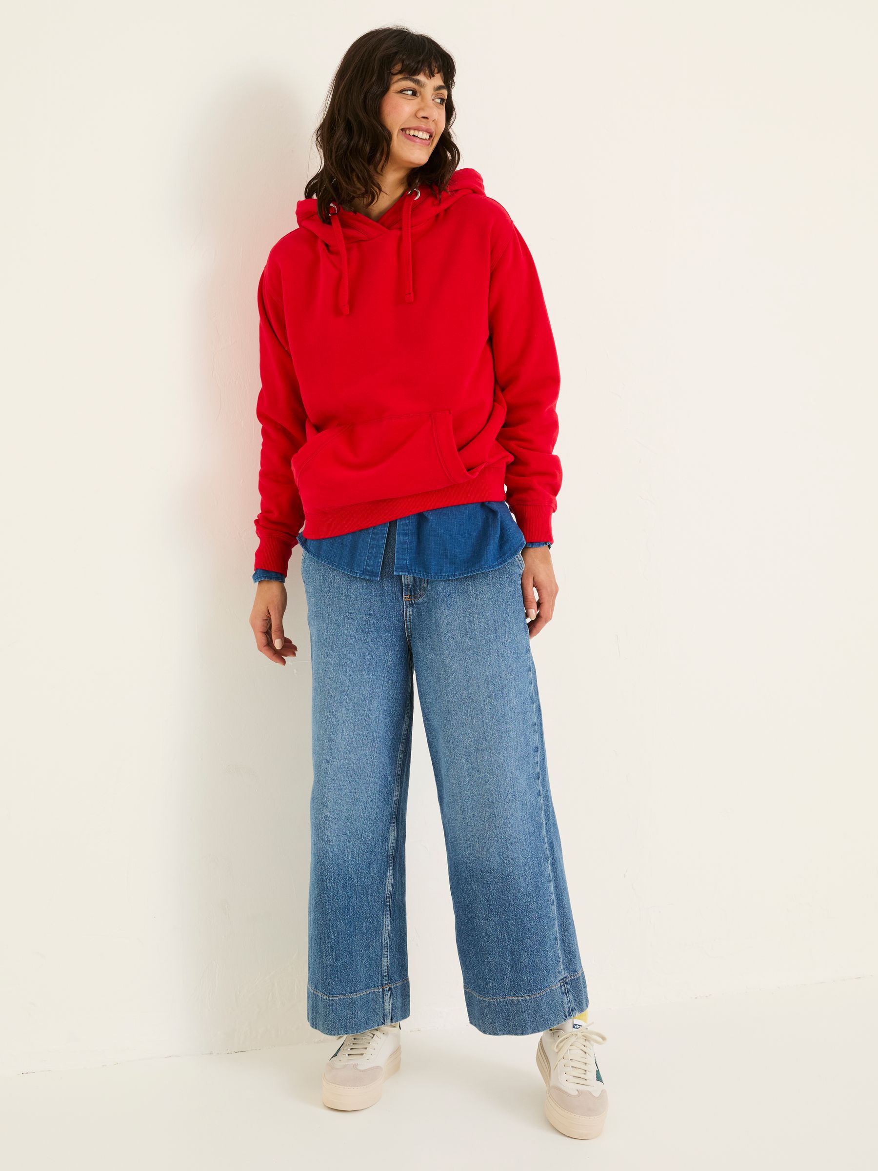 Izzy Bright Red Overhead Hoodie | FatFace USA