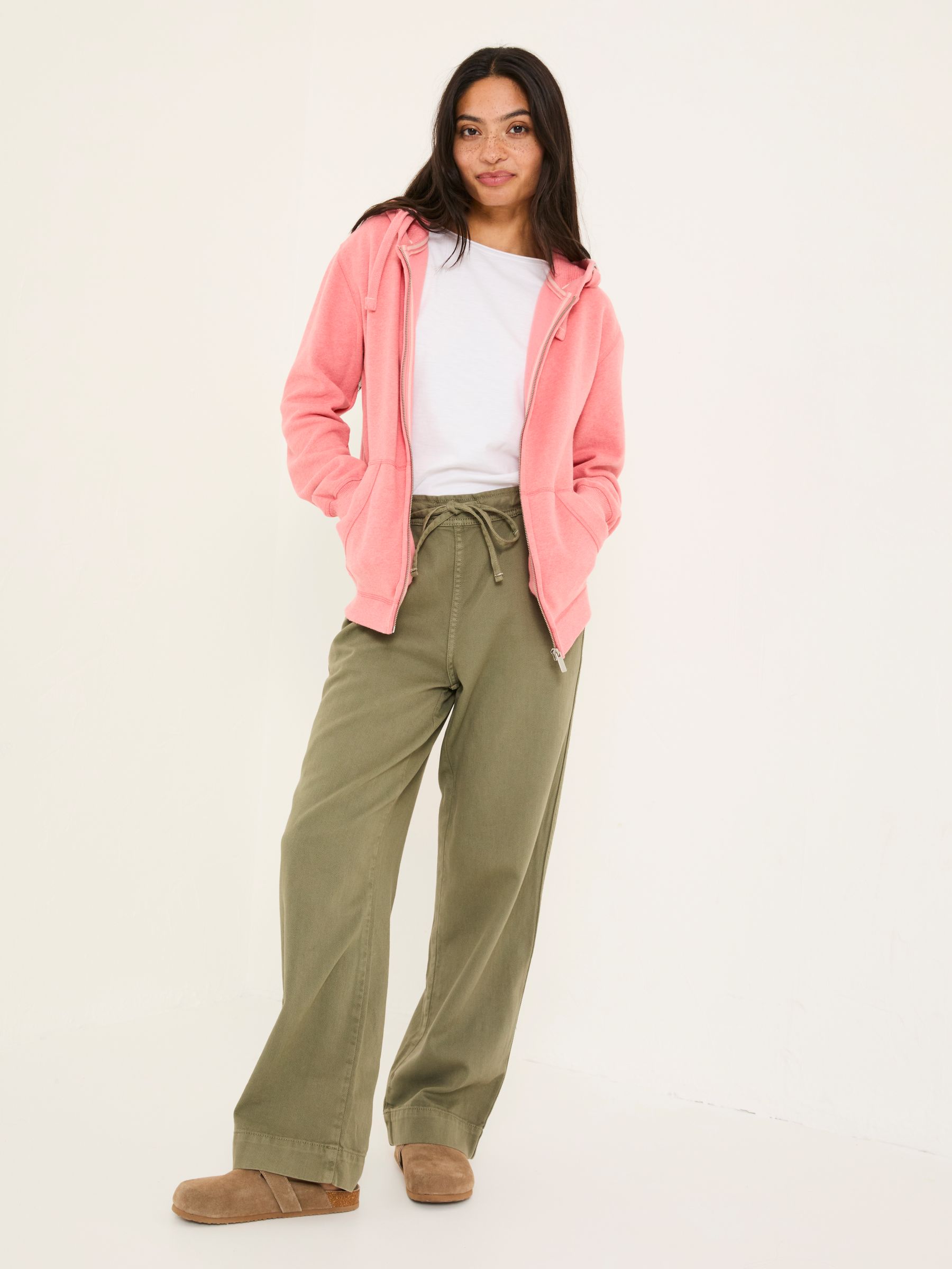 Amy Blush Pink Zip Through Hoodie | FatFace