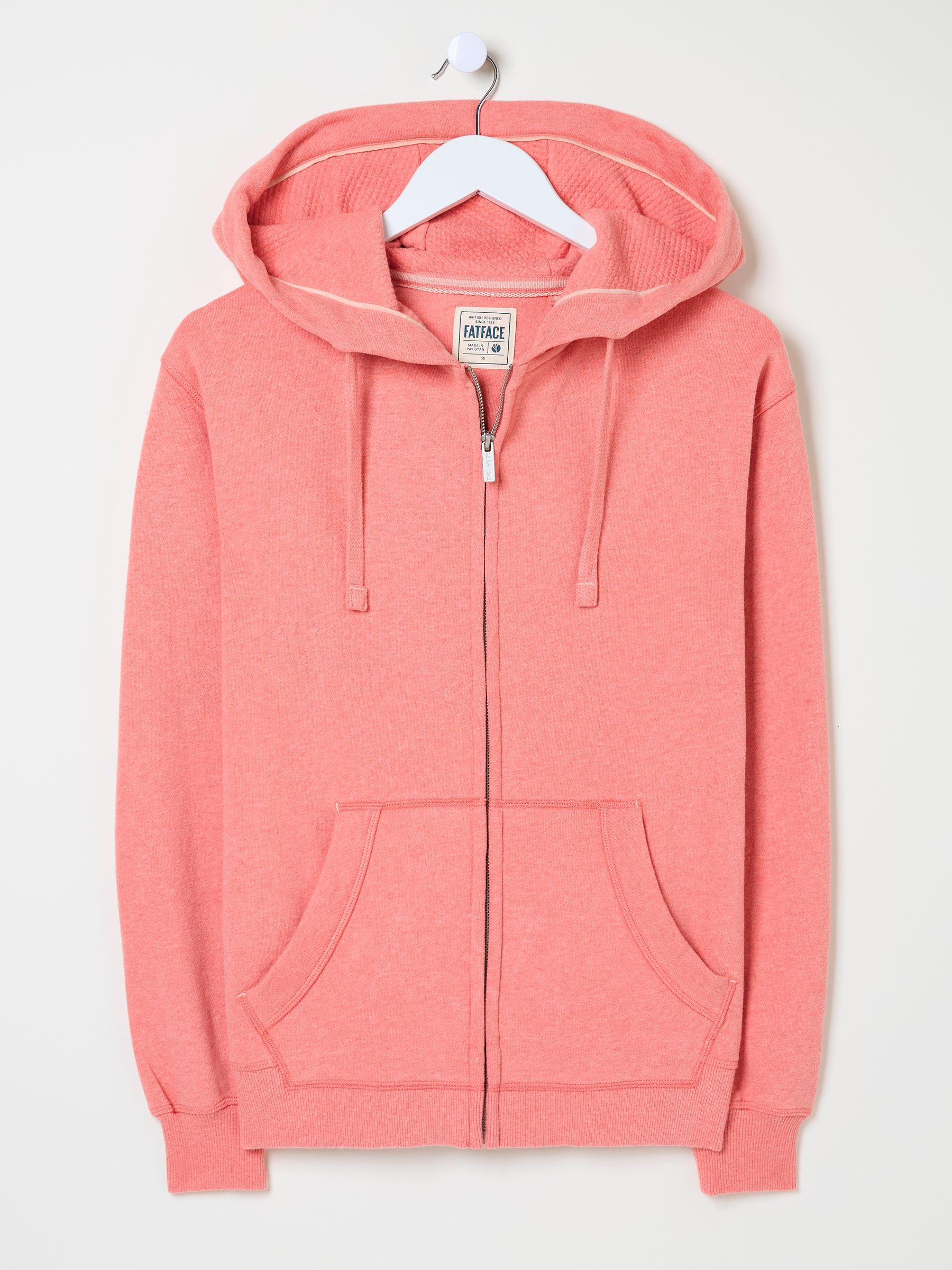 Amy Blush Pink Zip Through Hoodie | FatFace
