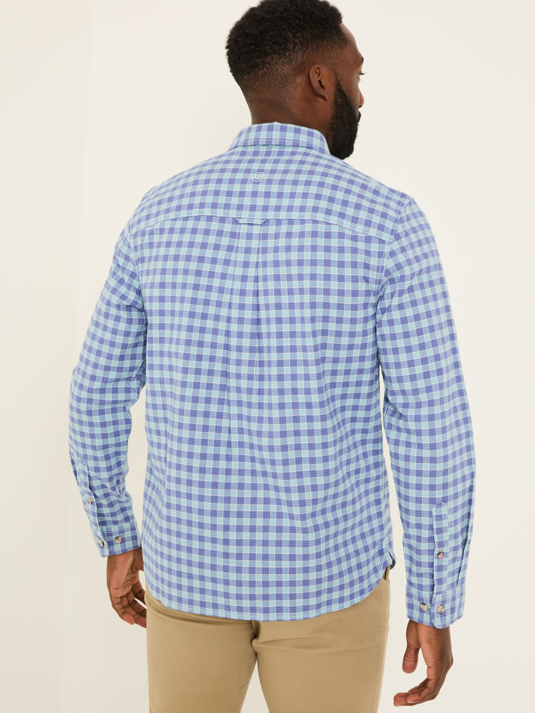 Sandy Light Vintage Blue Long Sleeve Check Shirt | FatFace