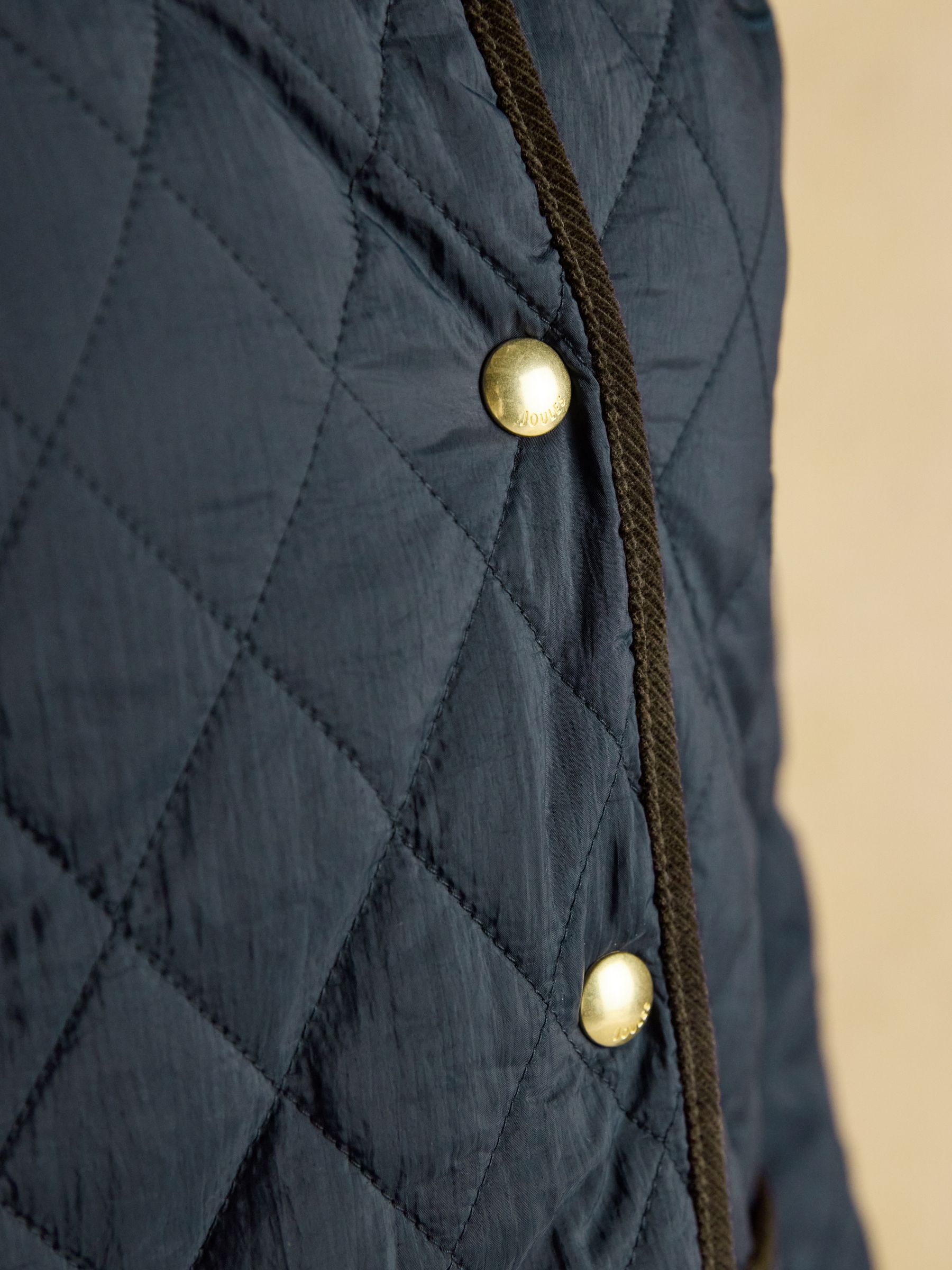 Quinn Navy Blue Showerproof Diamond Quilted Coat | Joules