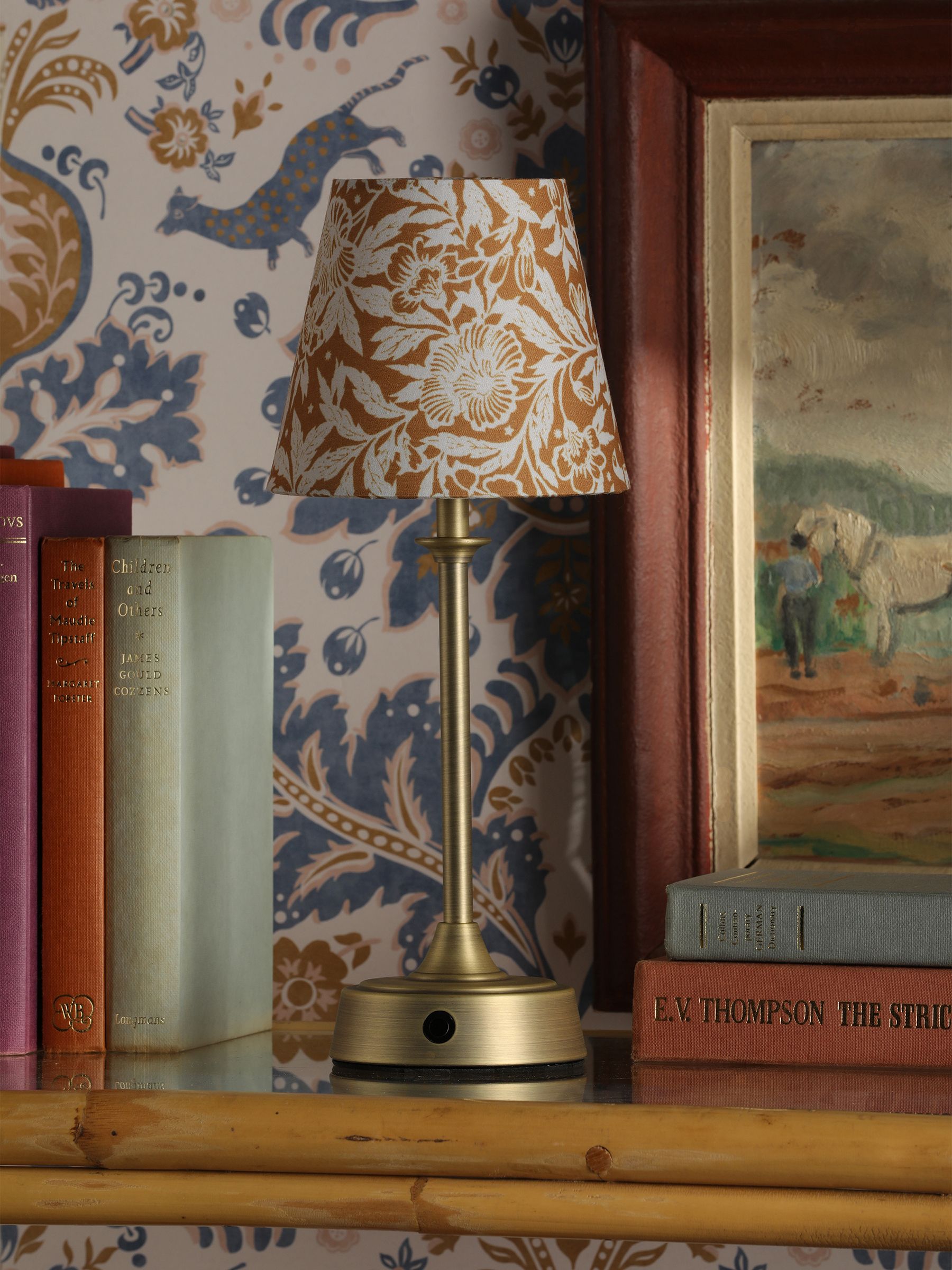 Apsley Gold Print Rechargable LED Lamp | Joules