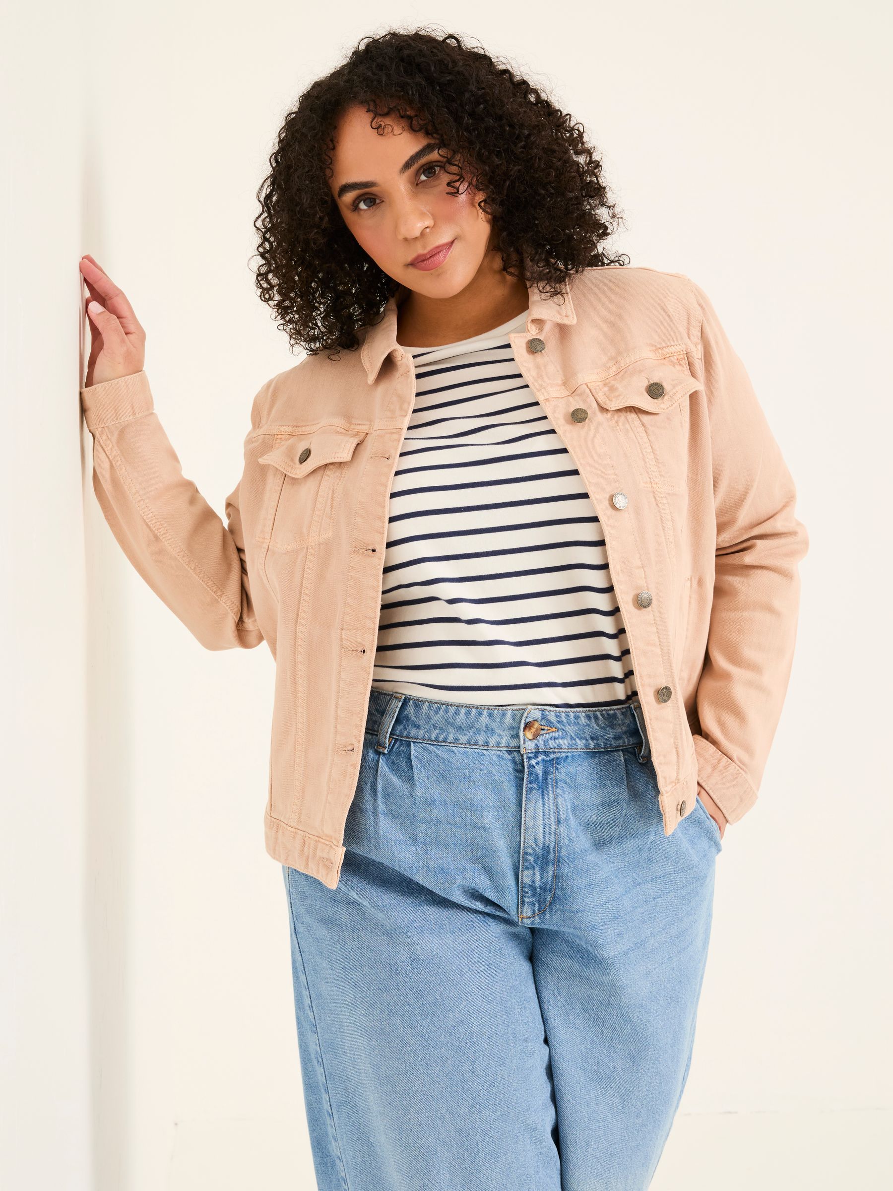 Tasha Light Pink Denim Jacket | FatFace