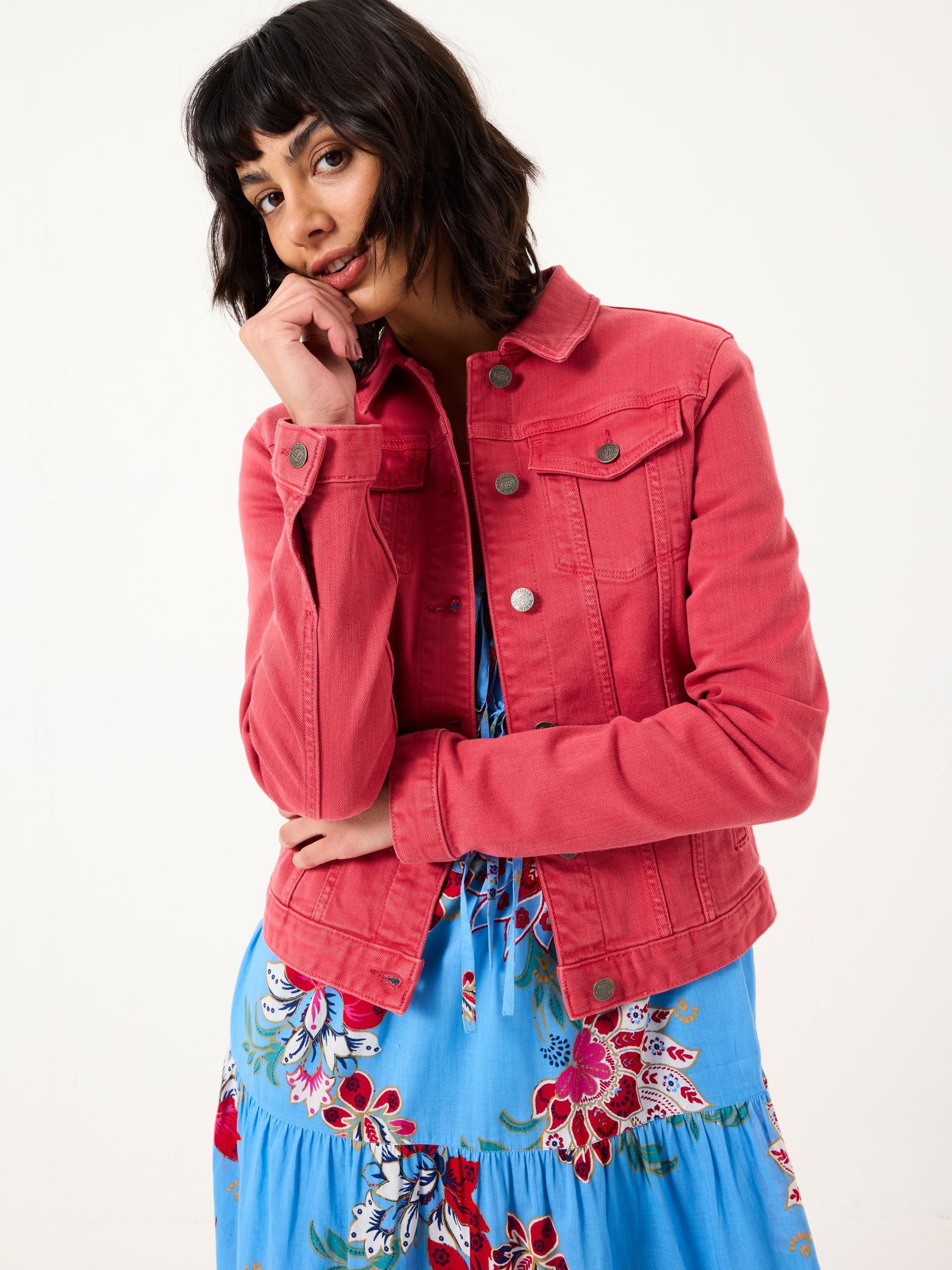 Tasha Vintage Red Denim Jacket | FatFace