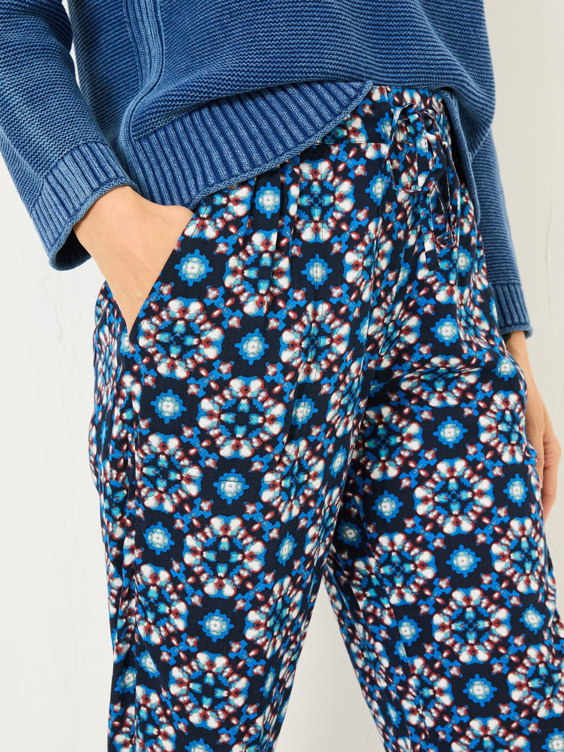 Lyme Blue Batik Geo Cuffed Jogger | FatFace