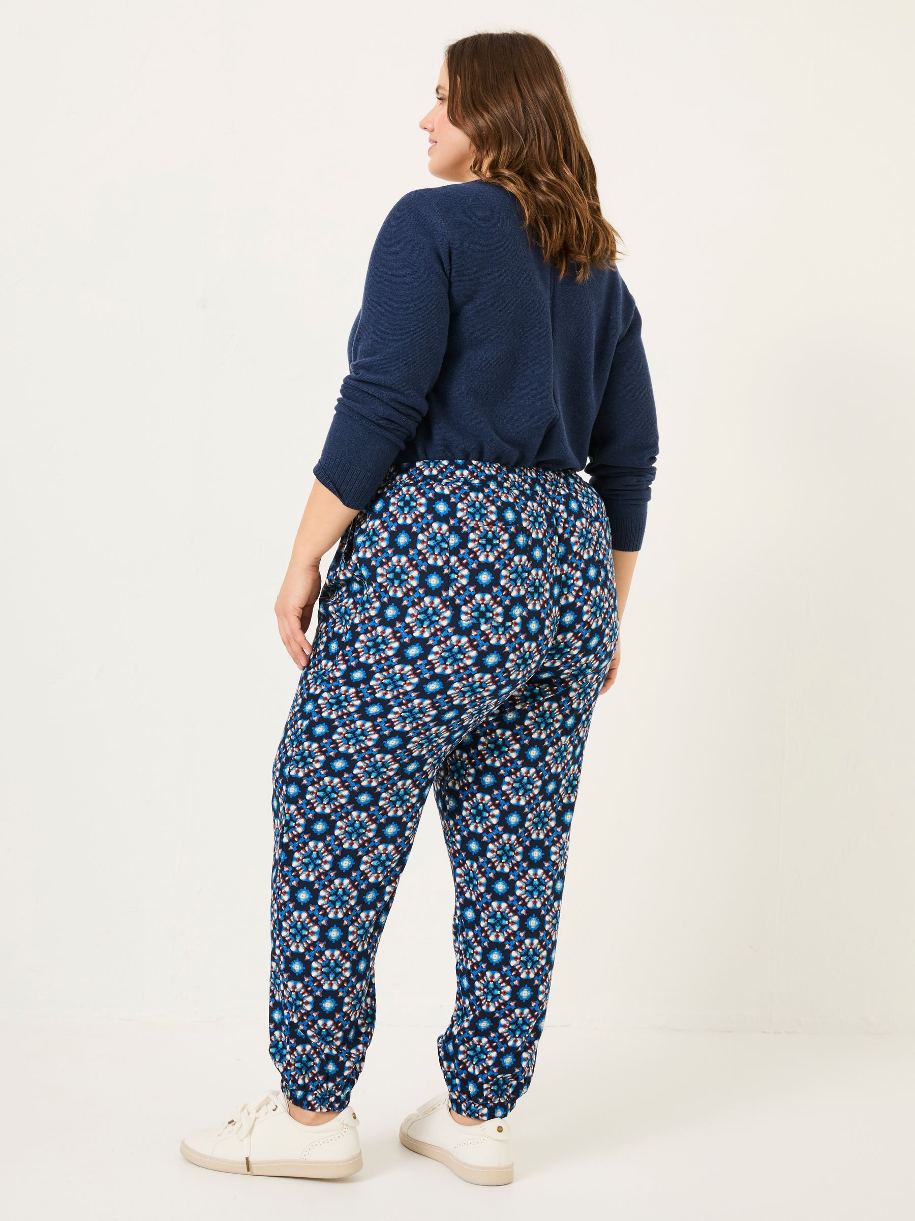 Lyme Blue Batik Geo Cuffed Jogger | FatFace