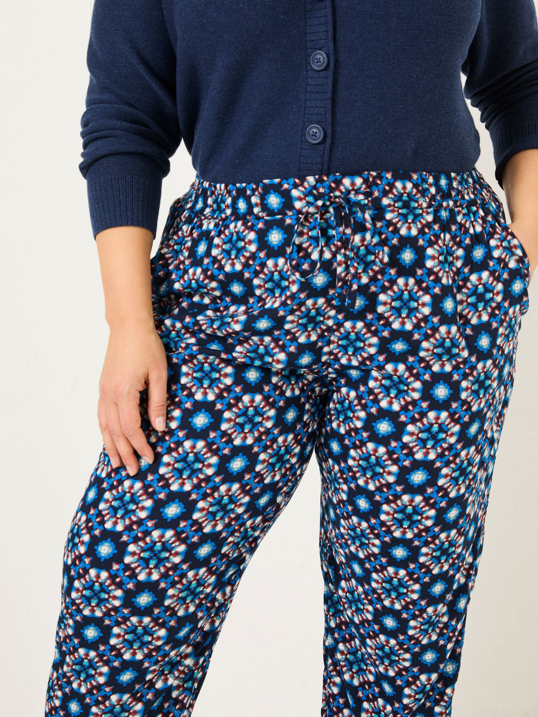 Lyme Blue Batik Geo Cuffed Jogger | FatFace