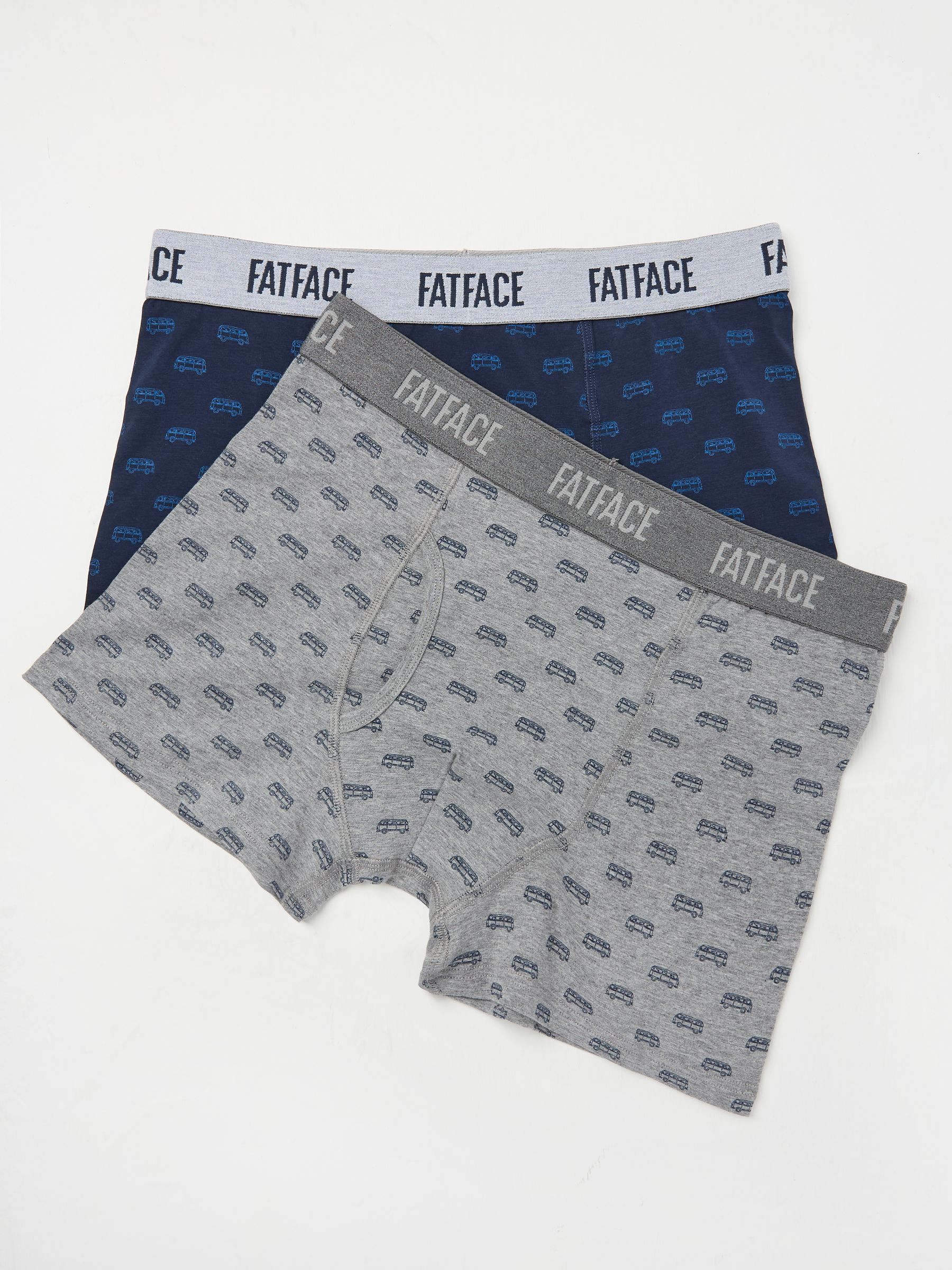 Blue & Grey Camper Classic Boxers 2 Pack | FatFace