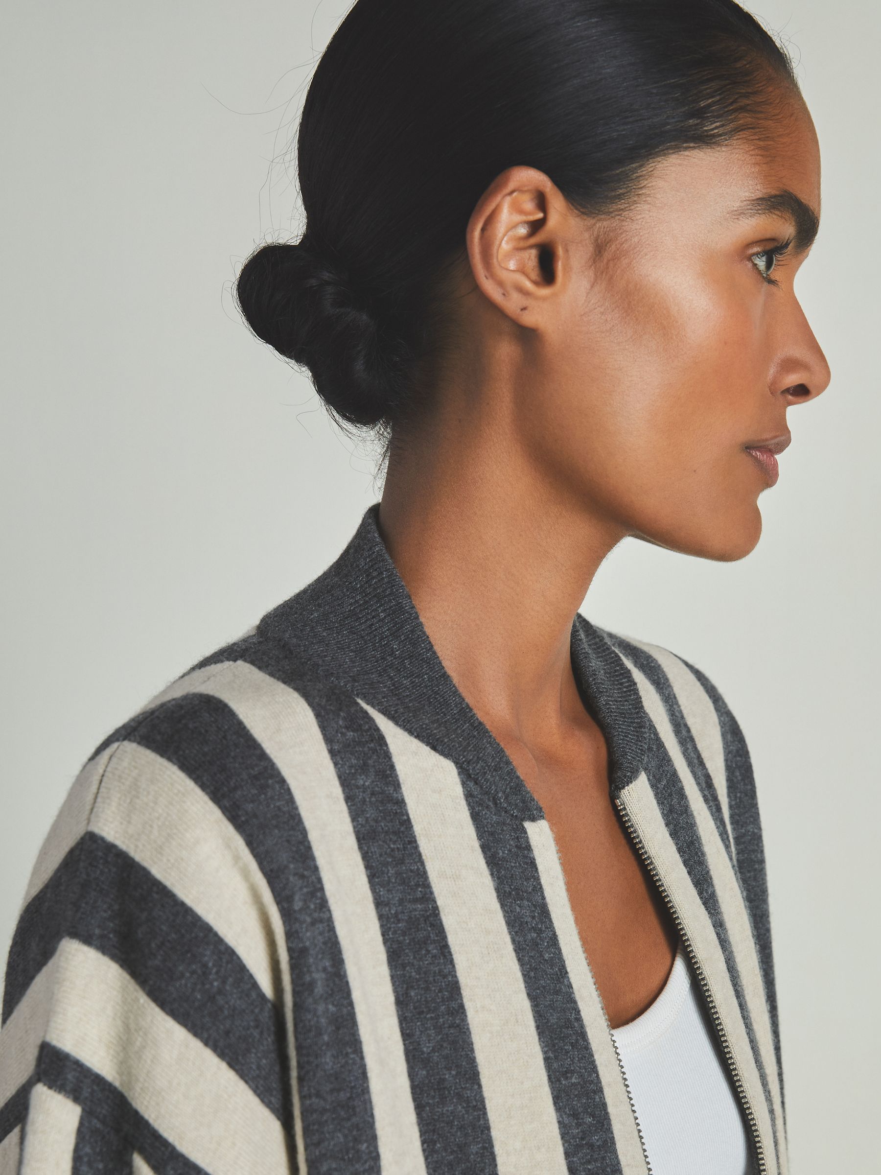 Reiss Reiss | Les 100 Ciels Wool and Cashmere Cardigan in Charcoal ...