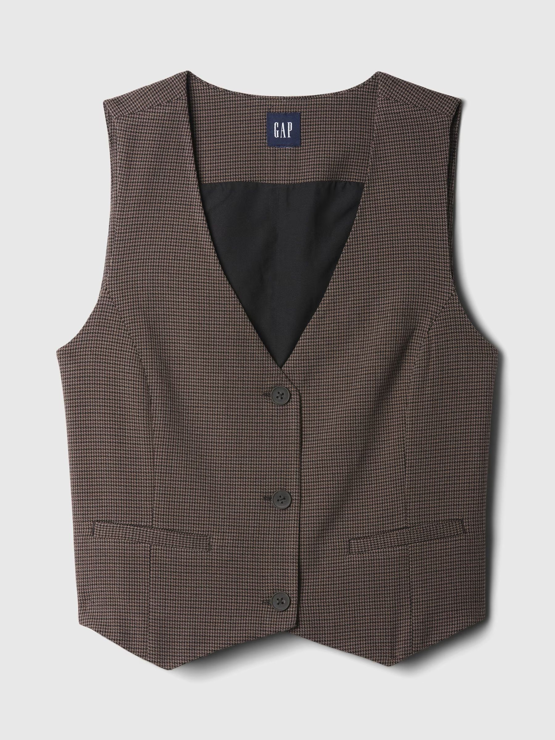 Brown Cropped Waistcoat | Gap