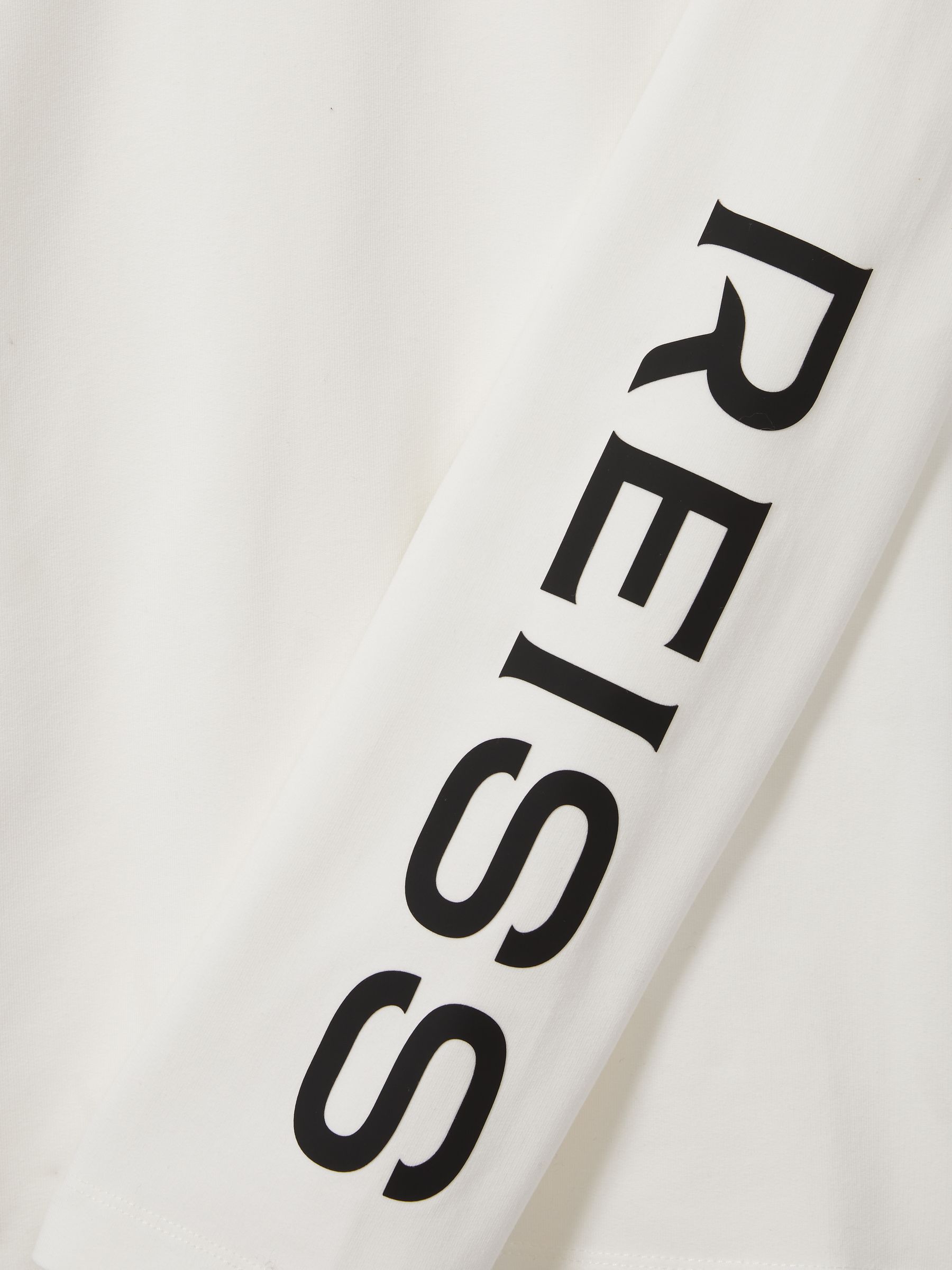 Reiss Cotton Blend Logo Top in White - REISS