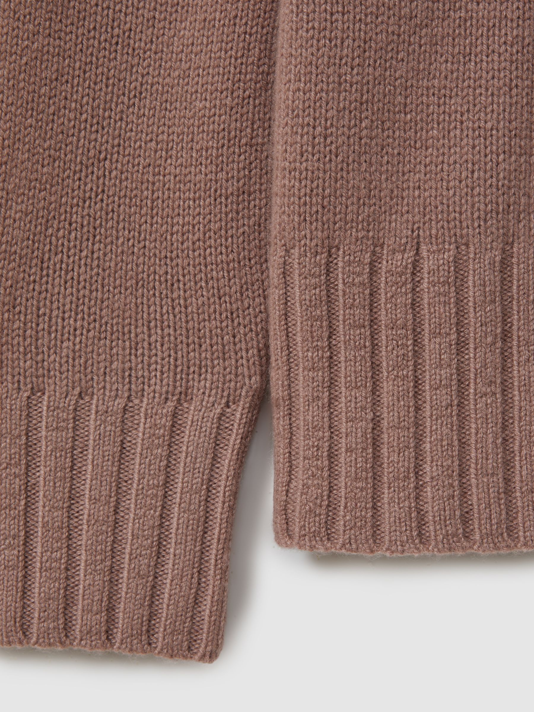 Reiss 100% Cashmere Roll Neck Jumper in Mink - REISS
