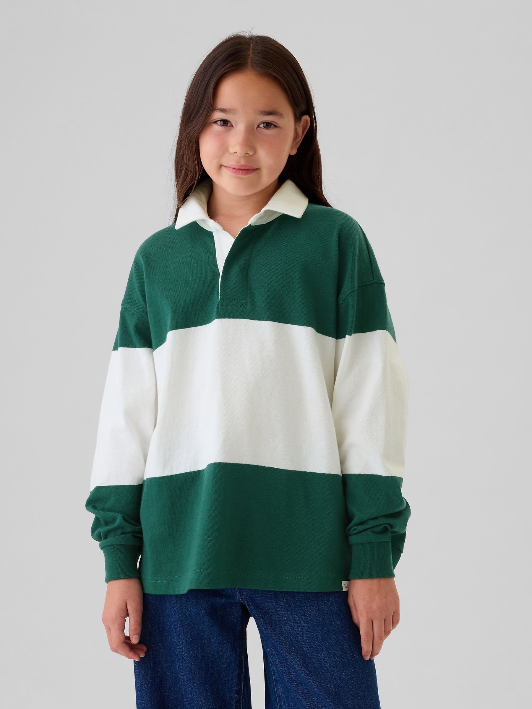 Green/White Rugby Shirt (4-13yrs) | Gap