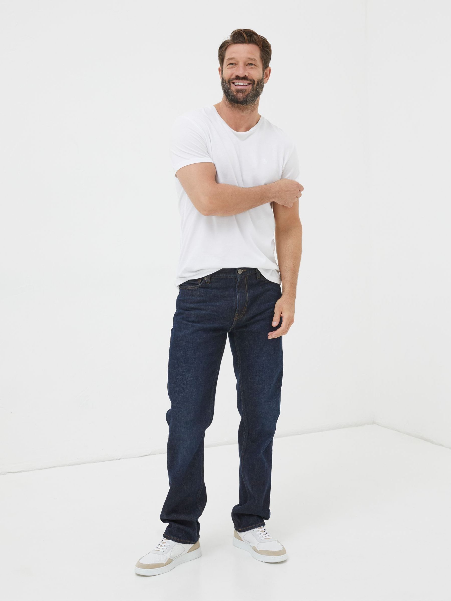 Dark Vintage Blue Straight Fit Straight Fit Jeans | FatFace