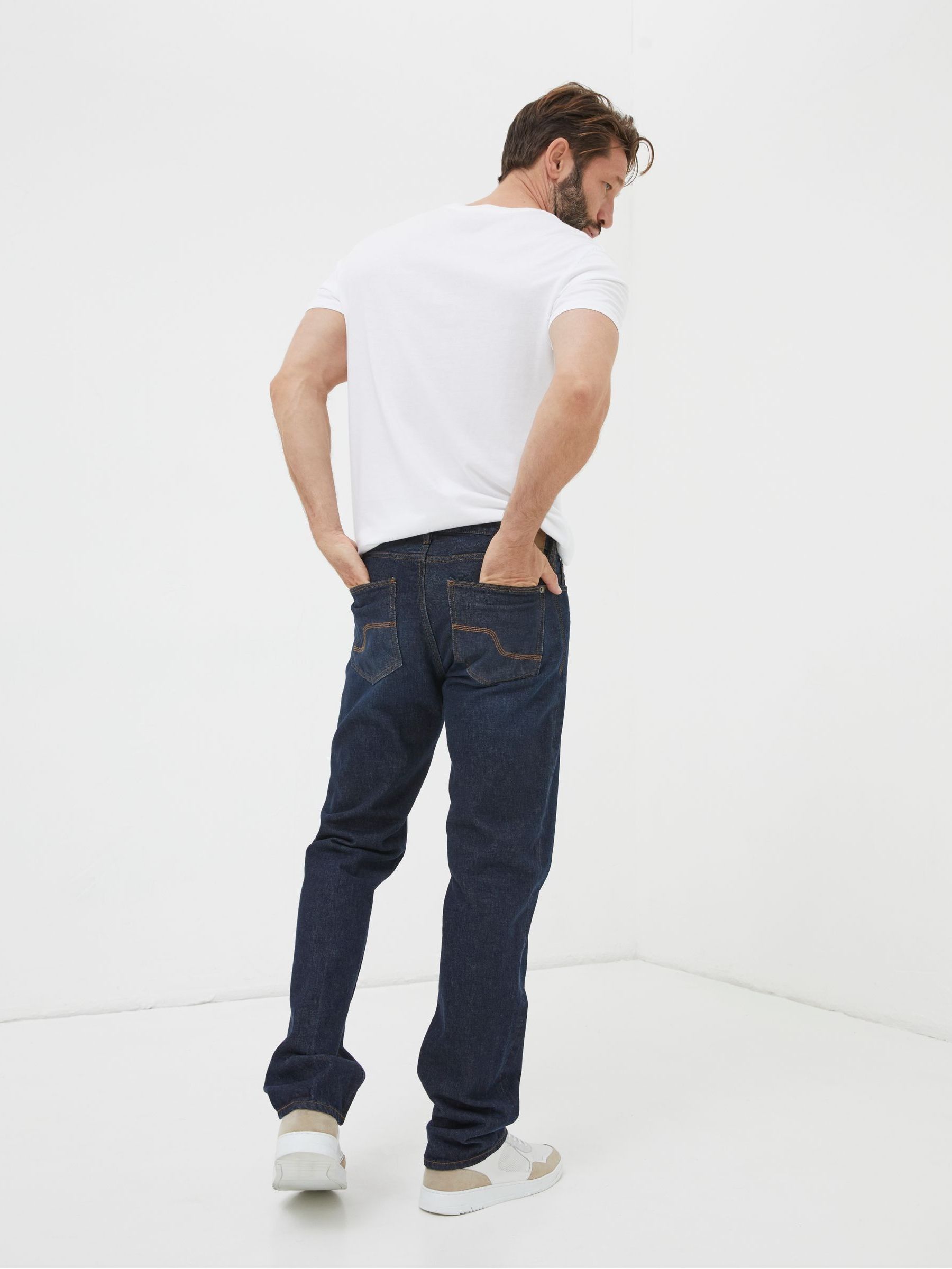 Dark Vintage Blue Straight Fit Straight Fit Jeans | FatFace