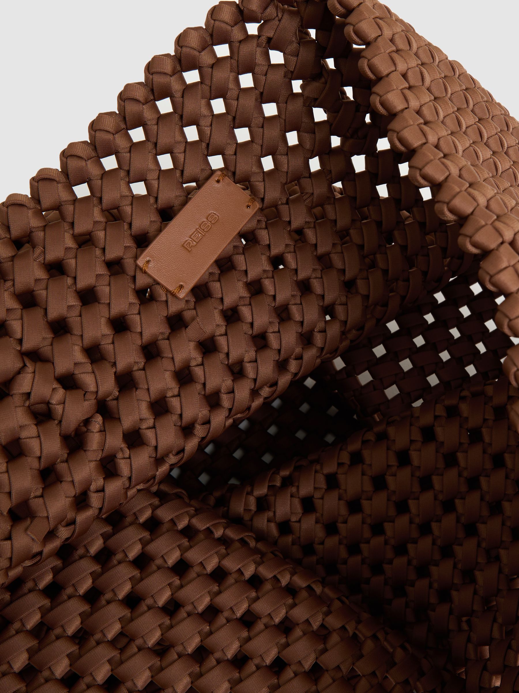 Reiss Woven Neoprene Tote Bag in Tan - REISS