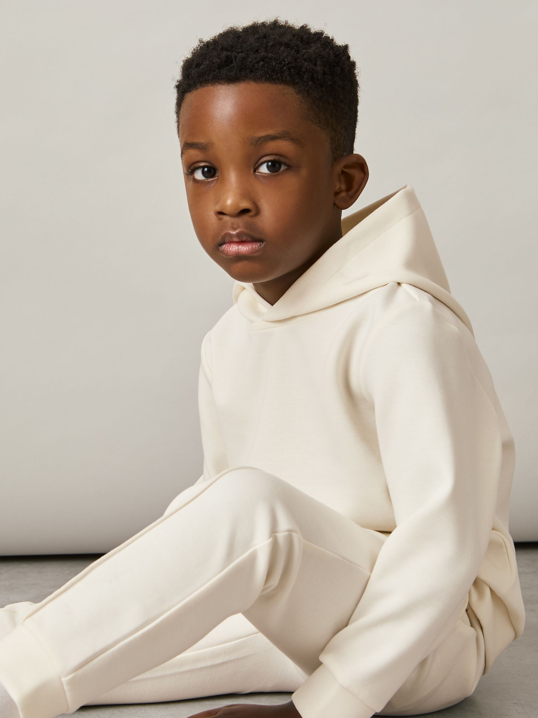 Reiss 9-13 yrs Interlock Drawstring Joggers in Off White | REISS