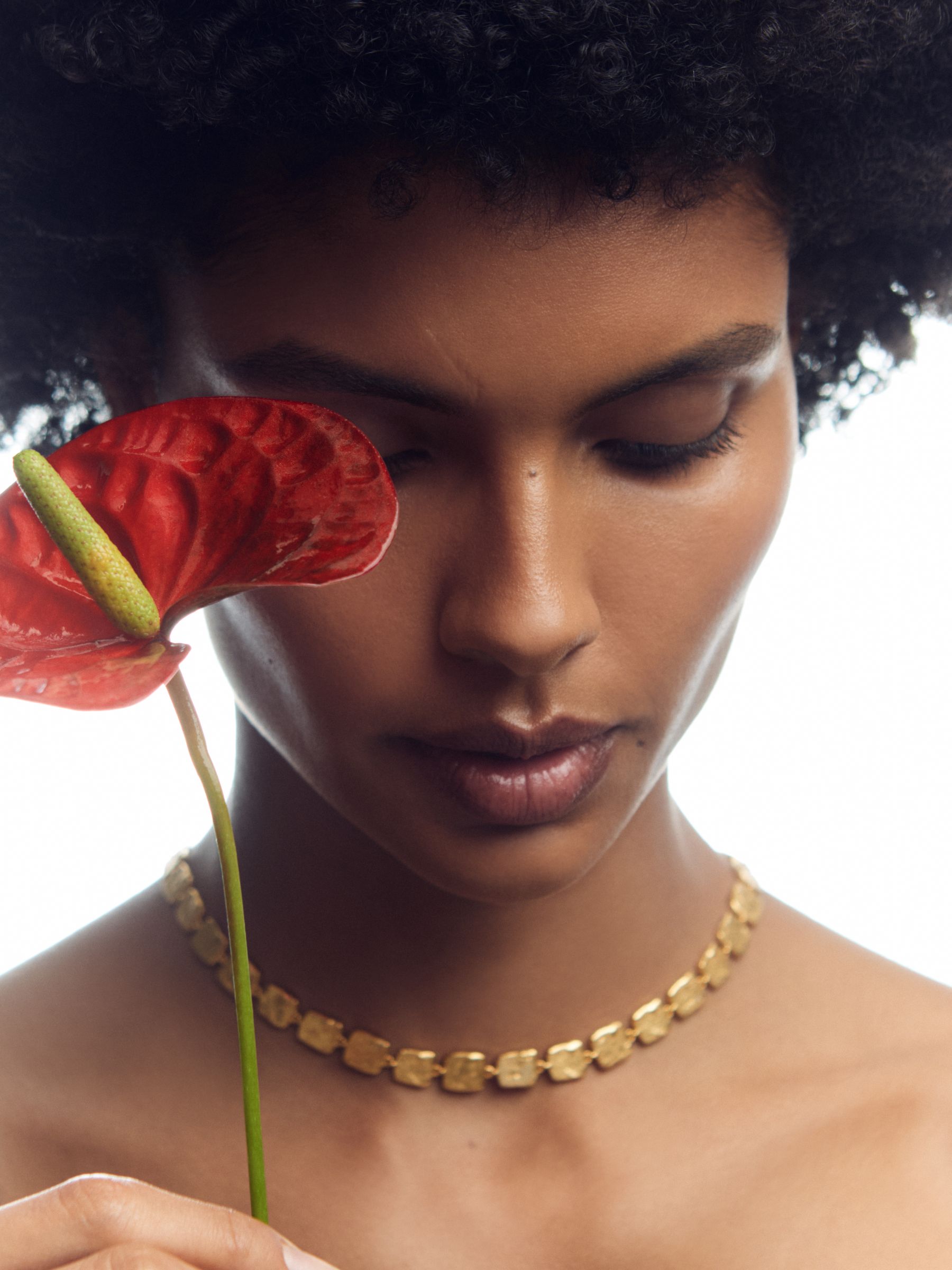 Reiss Molten Square Necklace in Gold Tone - REISS