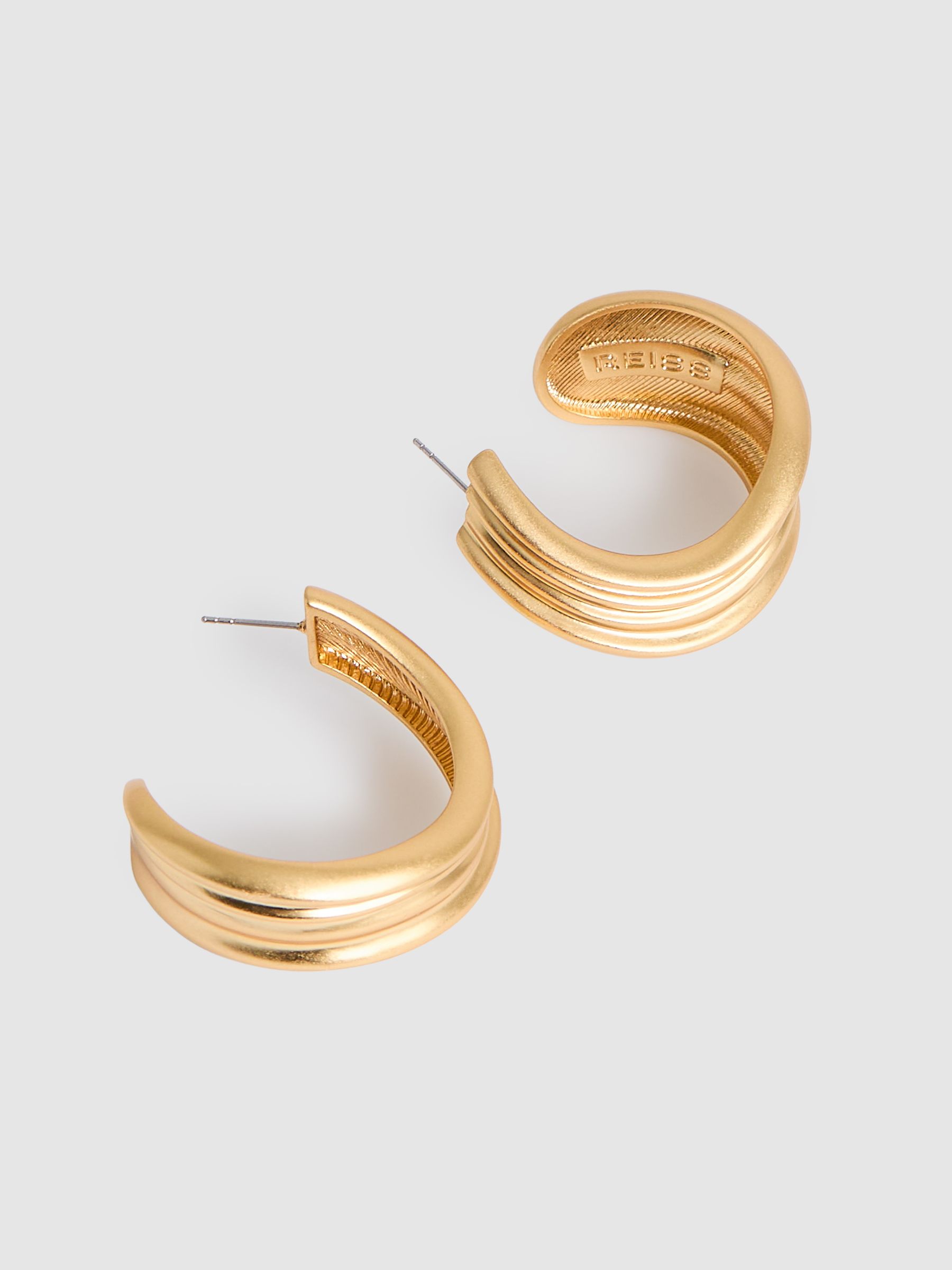 Reiss Fluid Hoop Earrings in Gold Tone | REISS