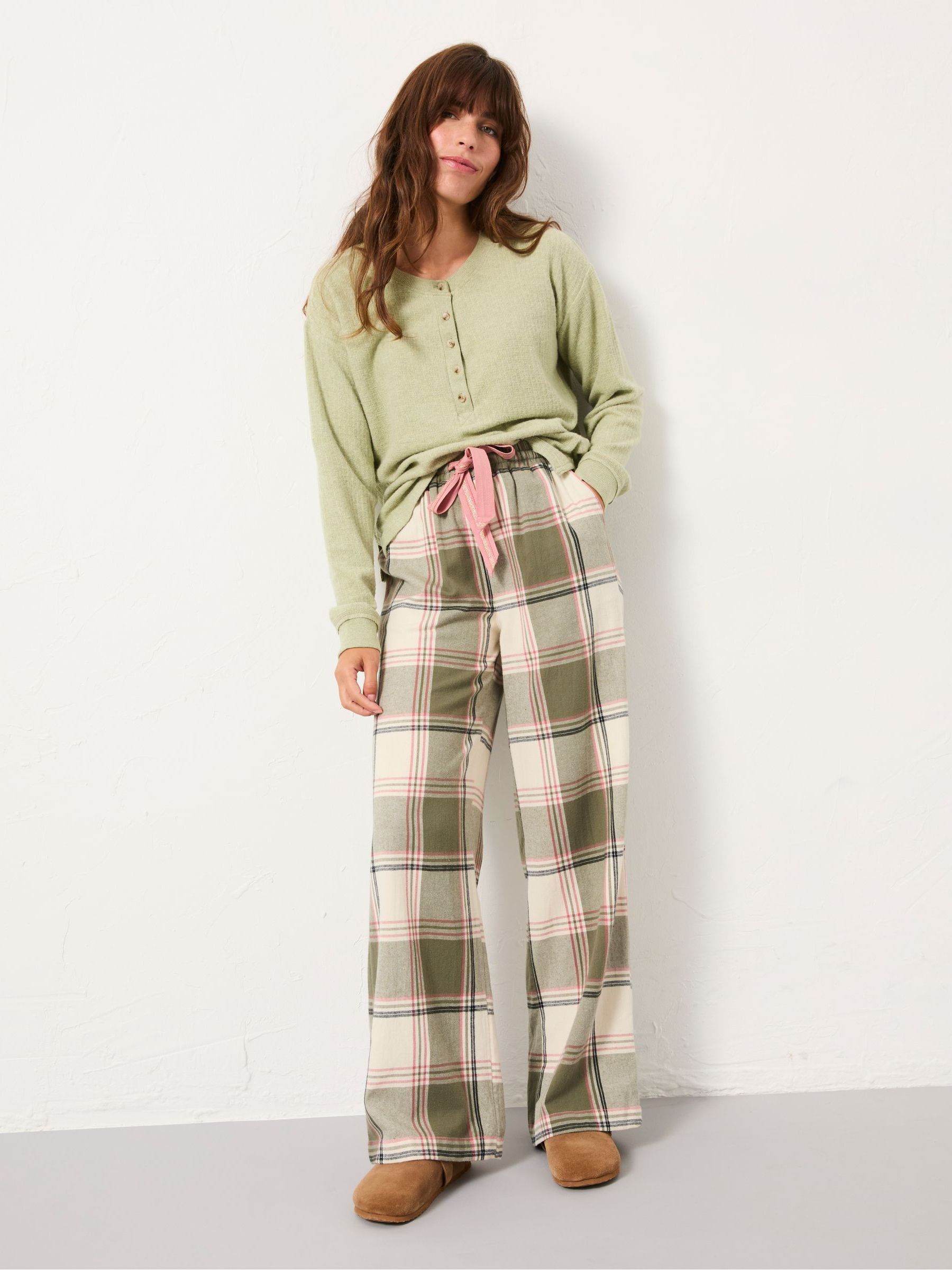 Lola Green Check Pyjama Bottoms | FatFace