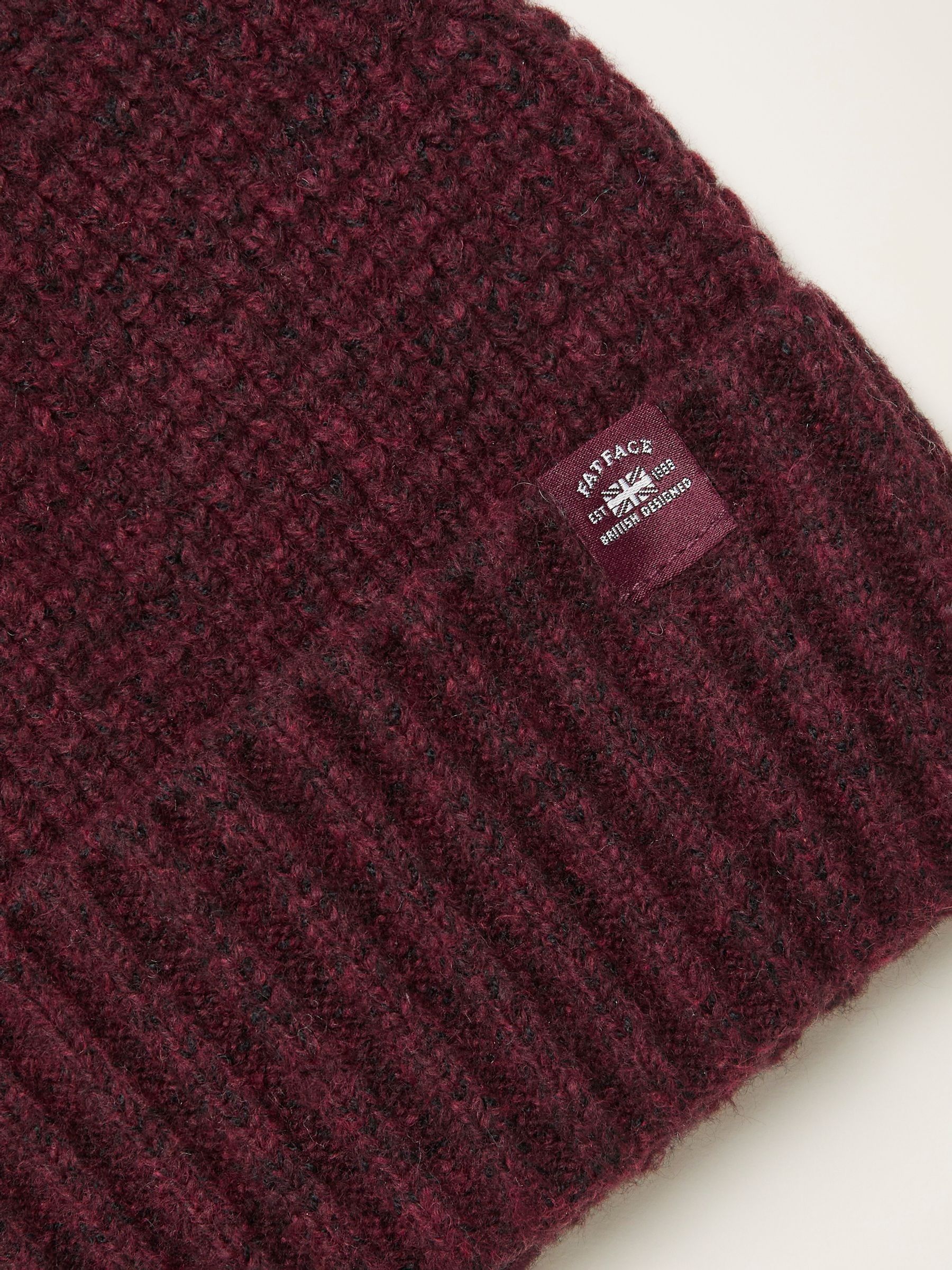 Burgundy Red Waffle Beanie | FatFace