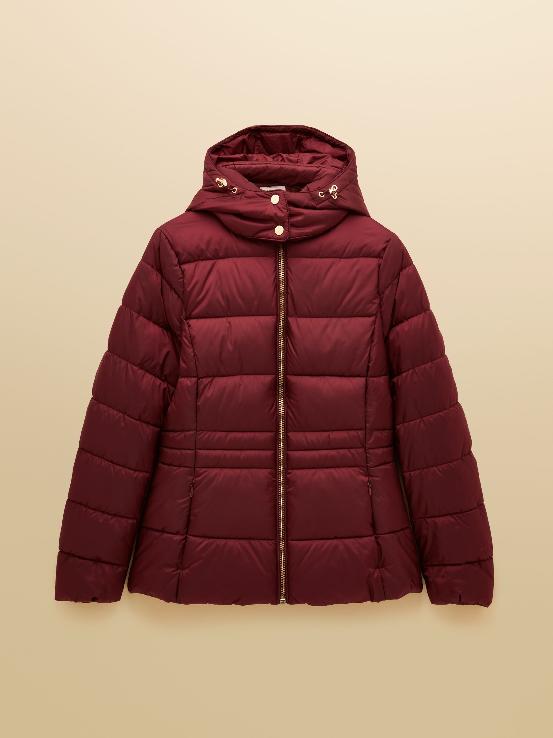 Hadlow Red Showerproof Padded Coat with Hood | Joules