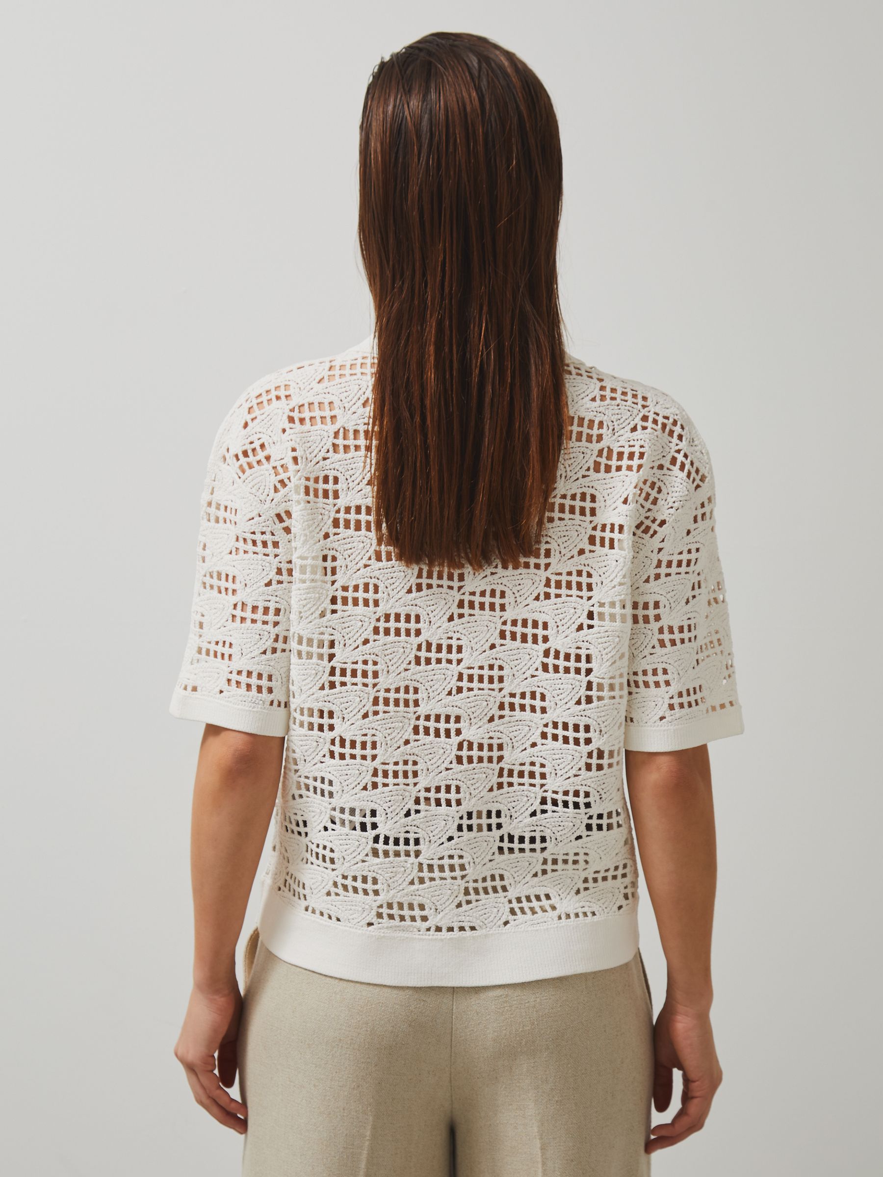 Reiss McLaren F1 Team Speedmark Crochet Shirt in White - REISS