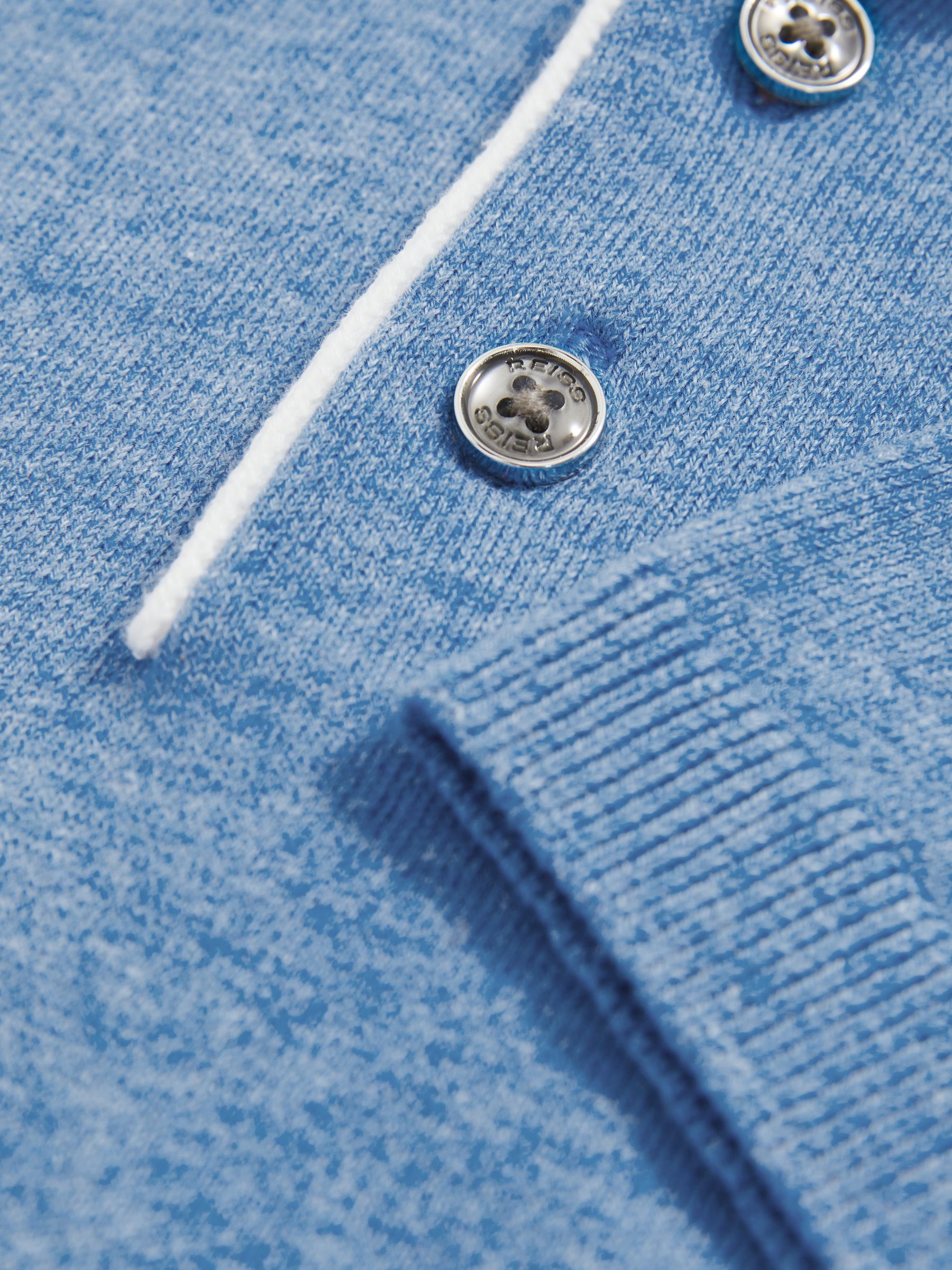Reiss 9-13 yrs Contrast-Placket Polo Shirt With Cotton in Blue | REISS